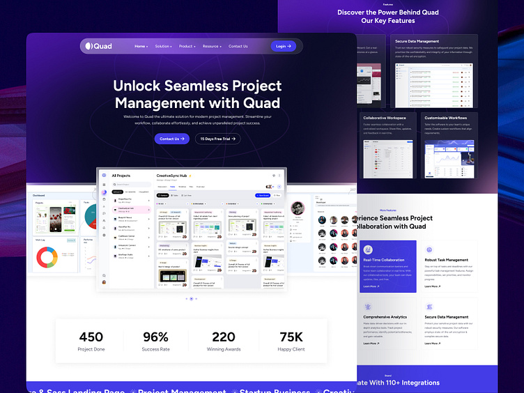 Project Management landing page by Shagor Ahmed for FleexStudio | UI/UX ...