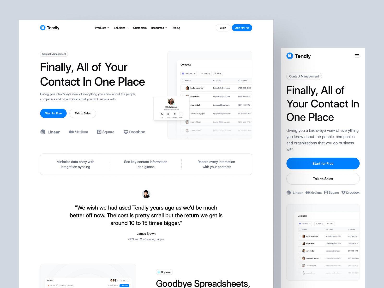 Tendly - CRM Website by Barly Design for UI8 on Dribbble