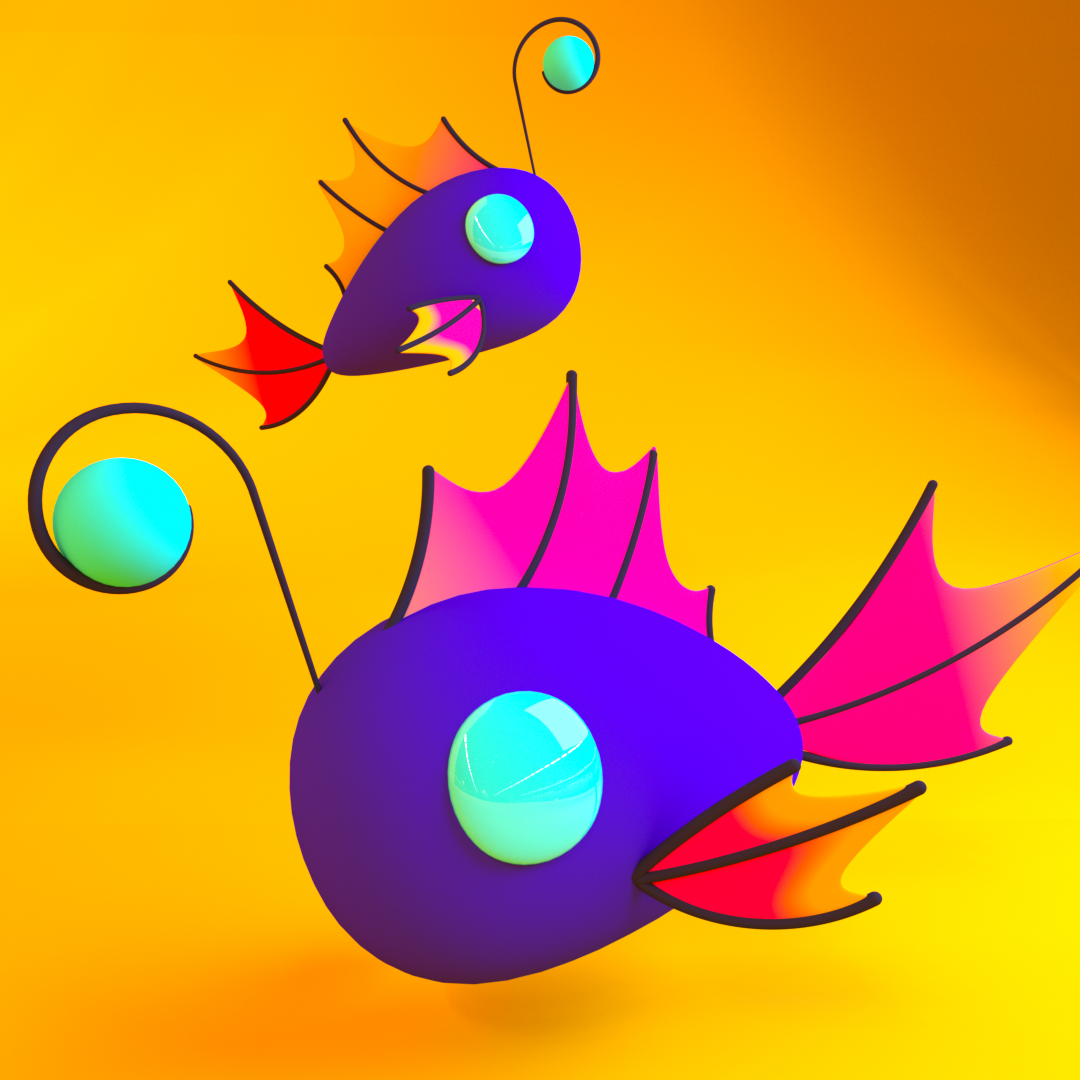 Angler Fish (3D Illustration) by Jess Ramirez on Dribbble