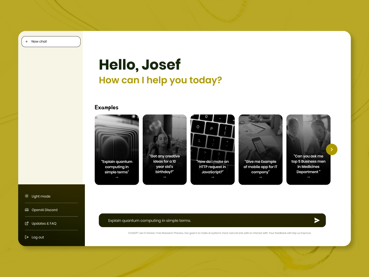 ChatGPT Redesign by Syndell on Dribbble