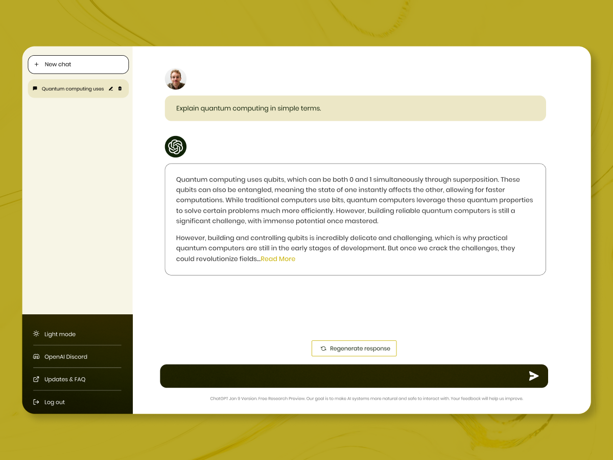 ChatGPT Redesign by Syndell on Dribbble