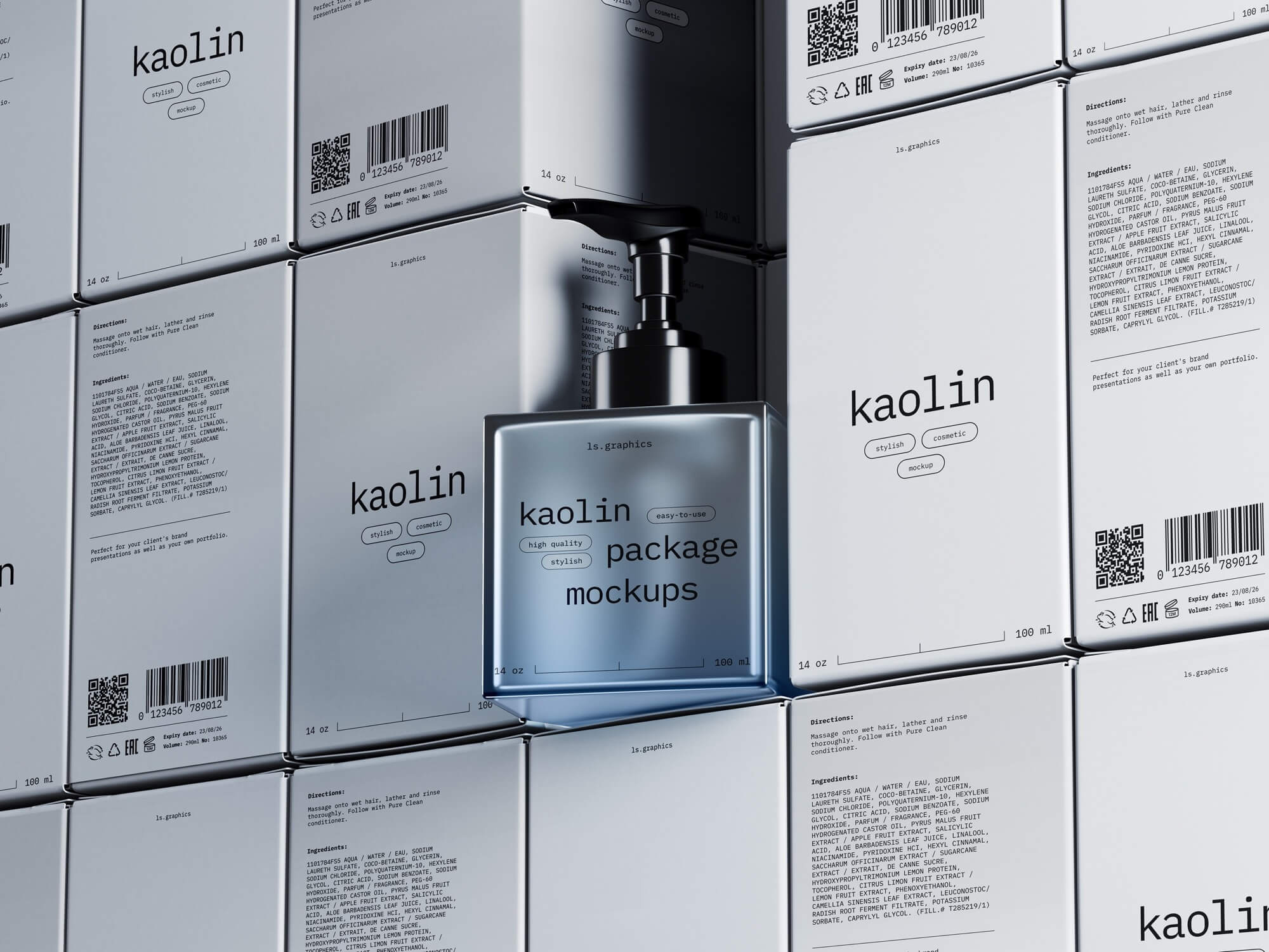 Kaolin Cosmetics Mockups by Ruslanlatypov for lstore_graphics on Dribbble