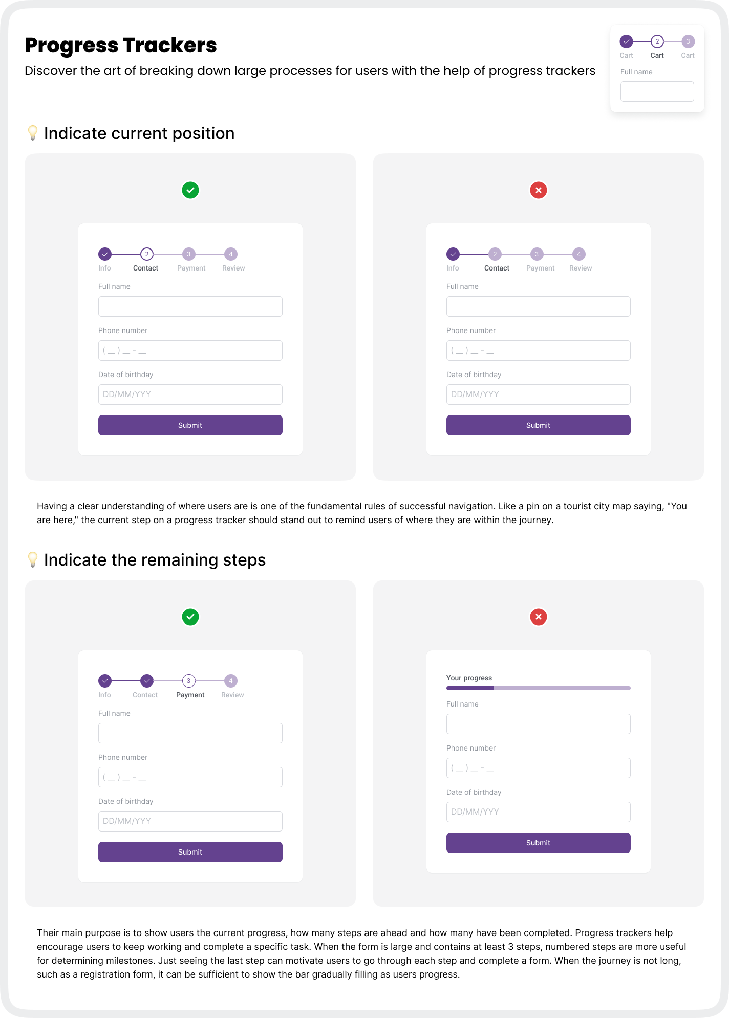 Progress Trackers by Raha Lariche on Dribbble