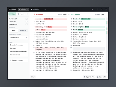 Diffchecker Desktop app for Windows by Mikolaj Dobrucki on Dribbble