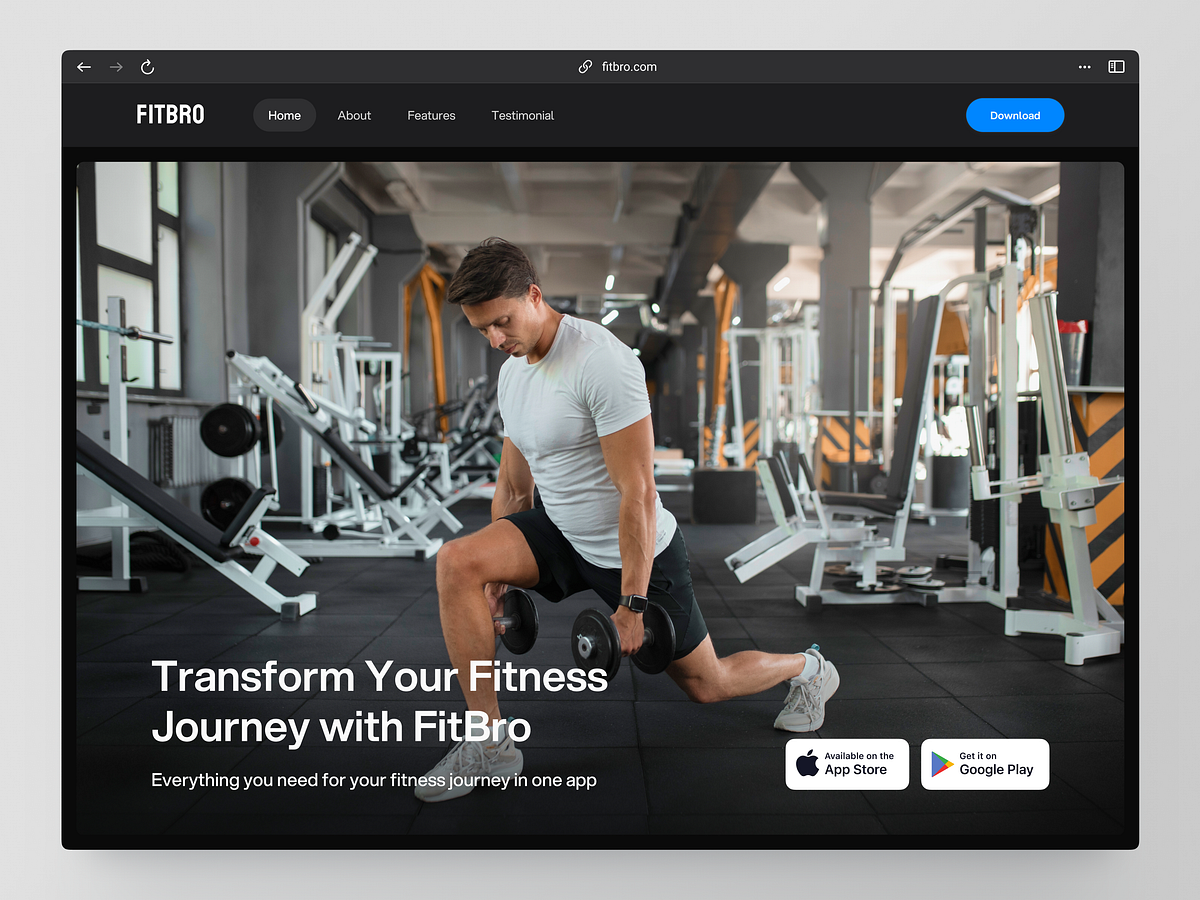 FitBro - Workout Landing Page by Muhammad Dani Asyrofi for Kretya ...