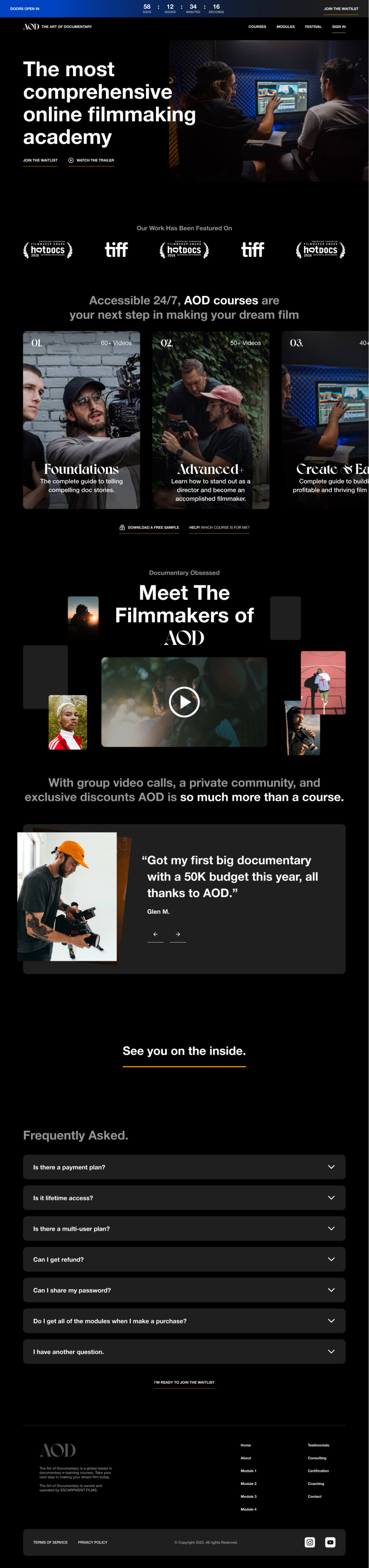 Art of Documentary Website Design by Whoa Communications, Inc. ® on ...
