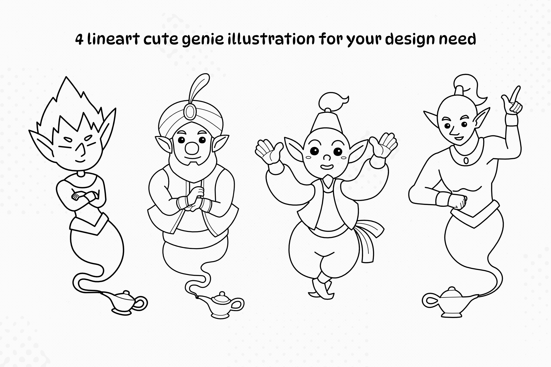 Cute Fantasy Set Genie by arsansp on Dribbble