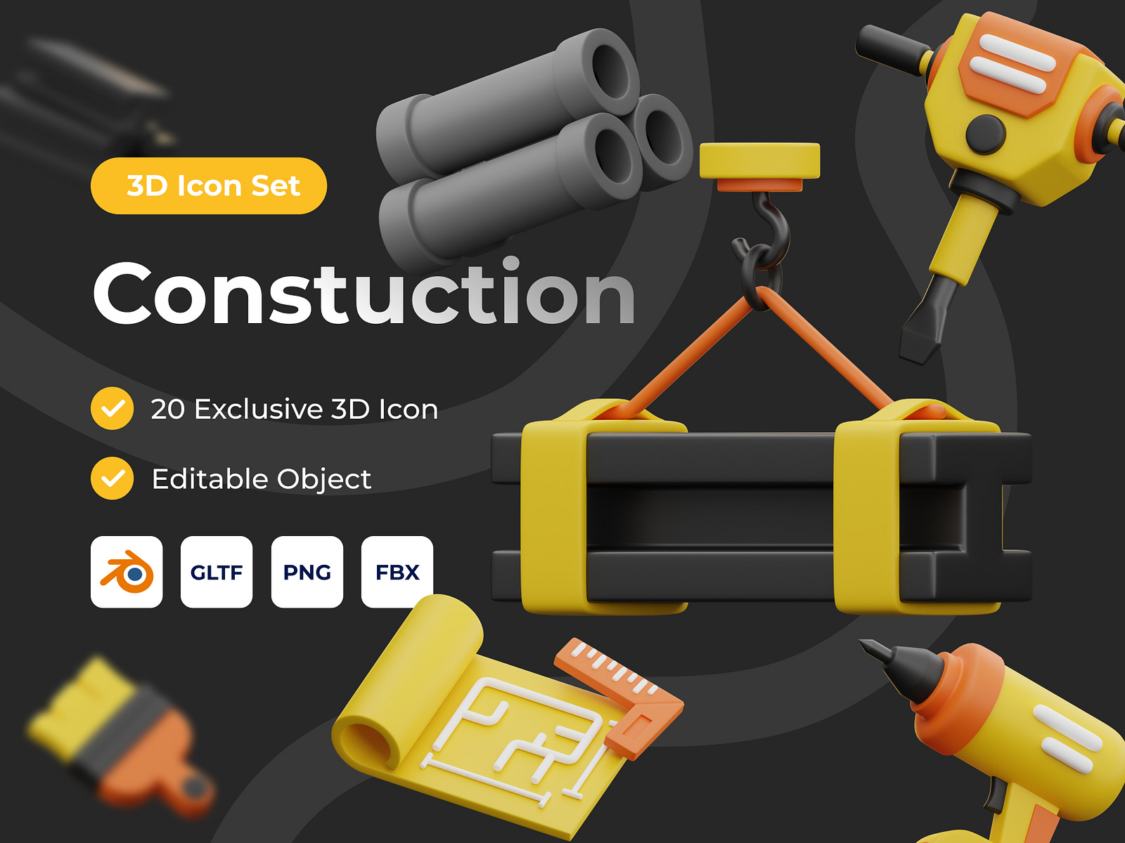 Construction 3D Icon Set by Rifky Chandra on Dribbble