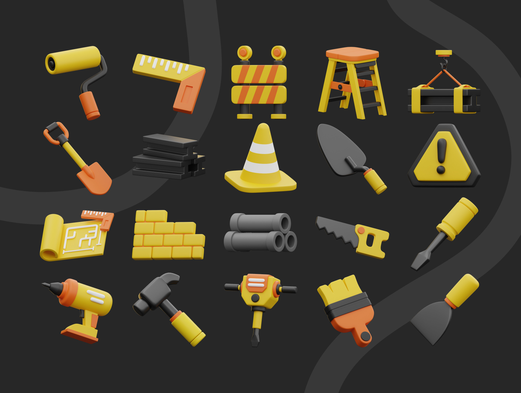 Construction 3D Icon Set by Rifky Chandra on Dribbble