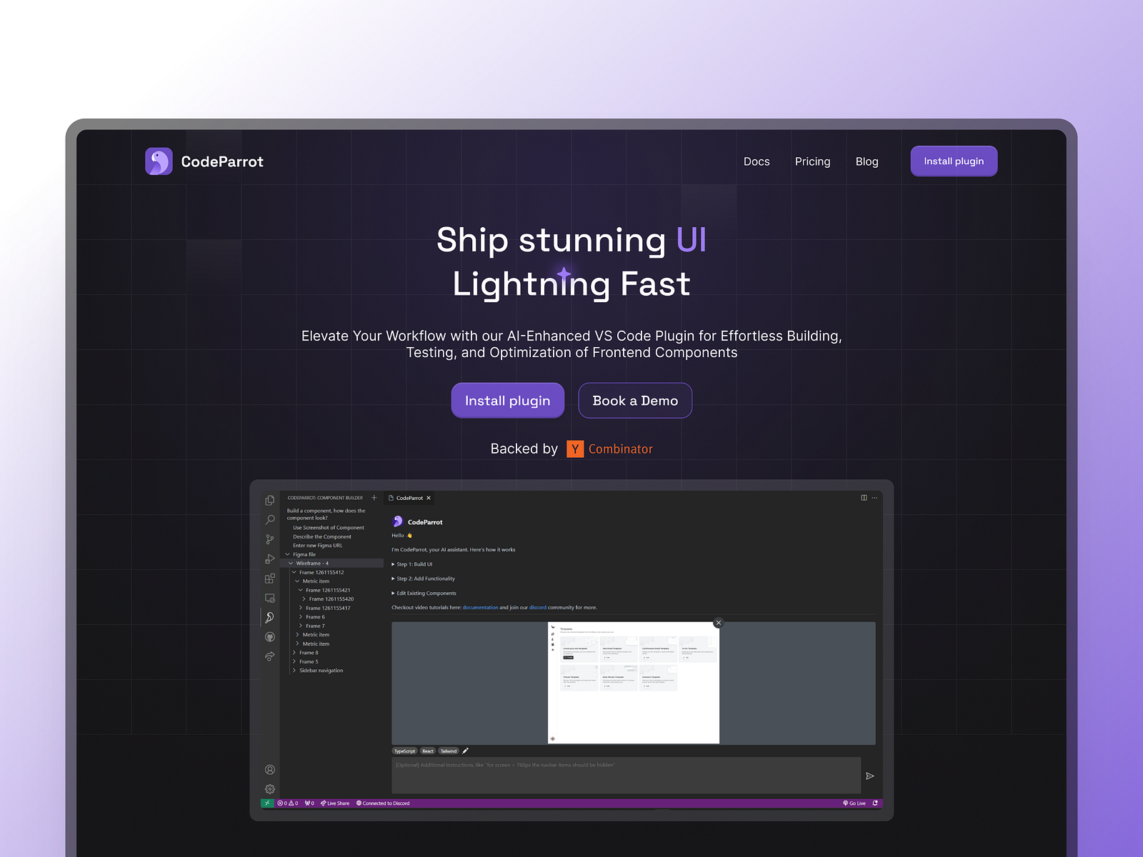 Hero section redesign for CodeParrot by Md. Shahanab Uddin on Dribbble