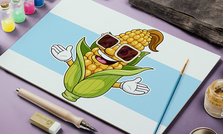 Cartoon funny corn, Cartoon Mascot Corn, Mascot Cool Corn by Gerdoo on ...
