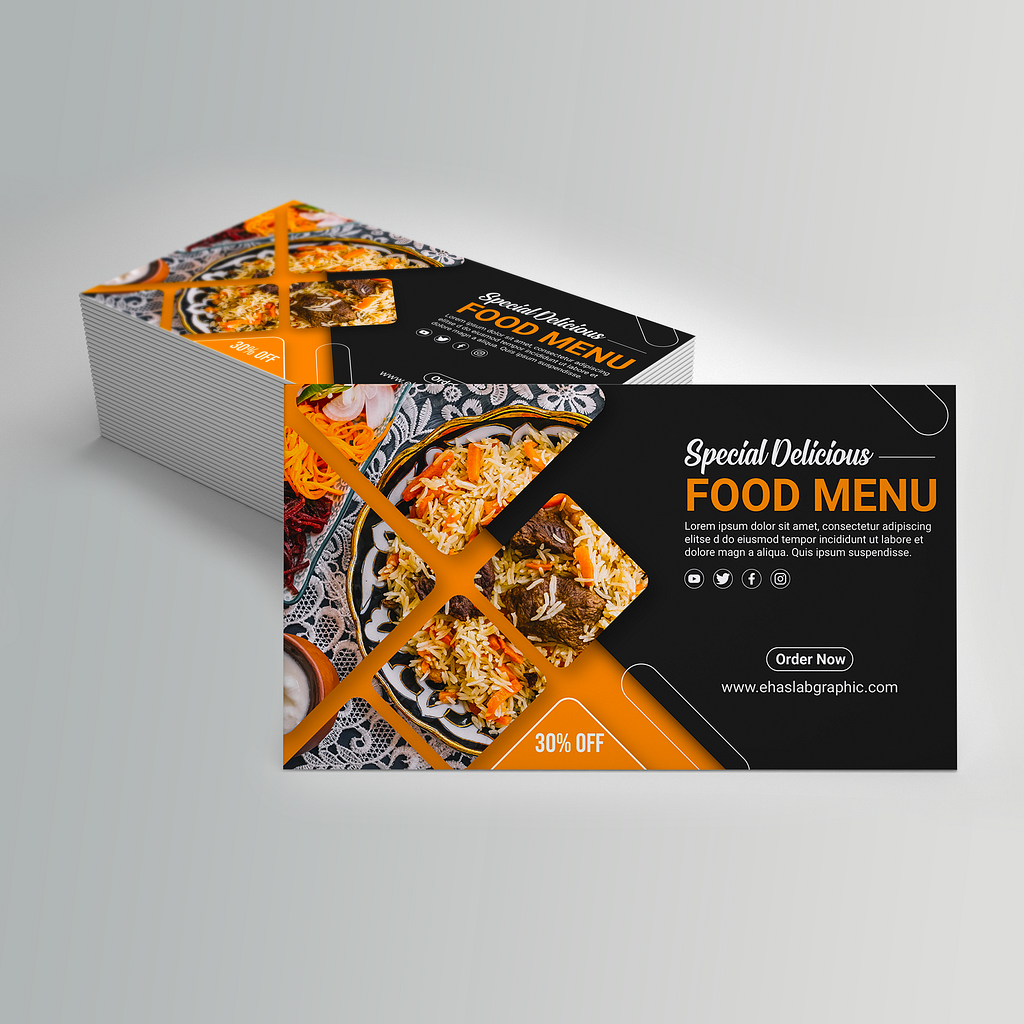 Food Menu Business Card by Aj King NWL on Dribbble