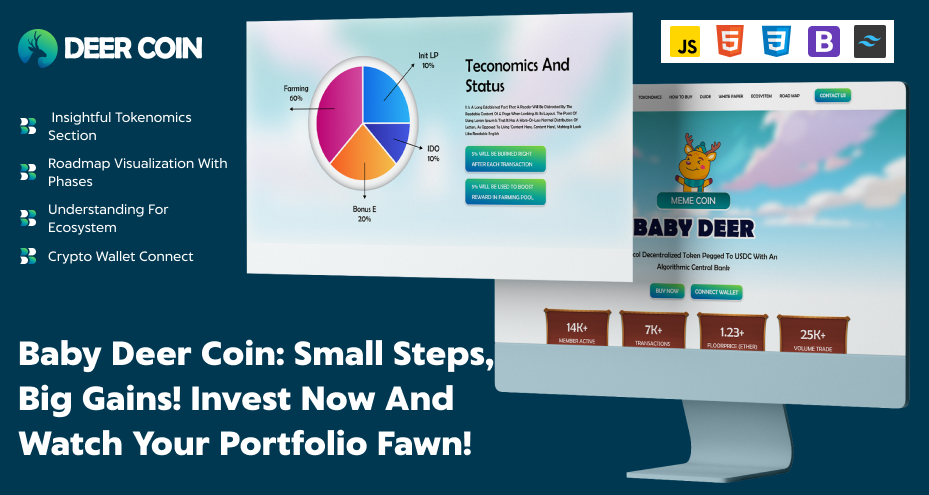 BabyDeer Coin Tailwind CSS Website Template by Bitrix Infotech Pvt Ltd on Dribbble