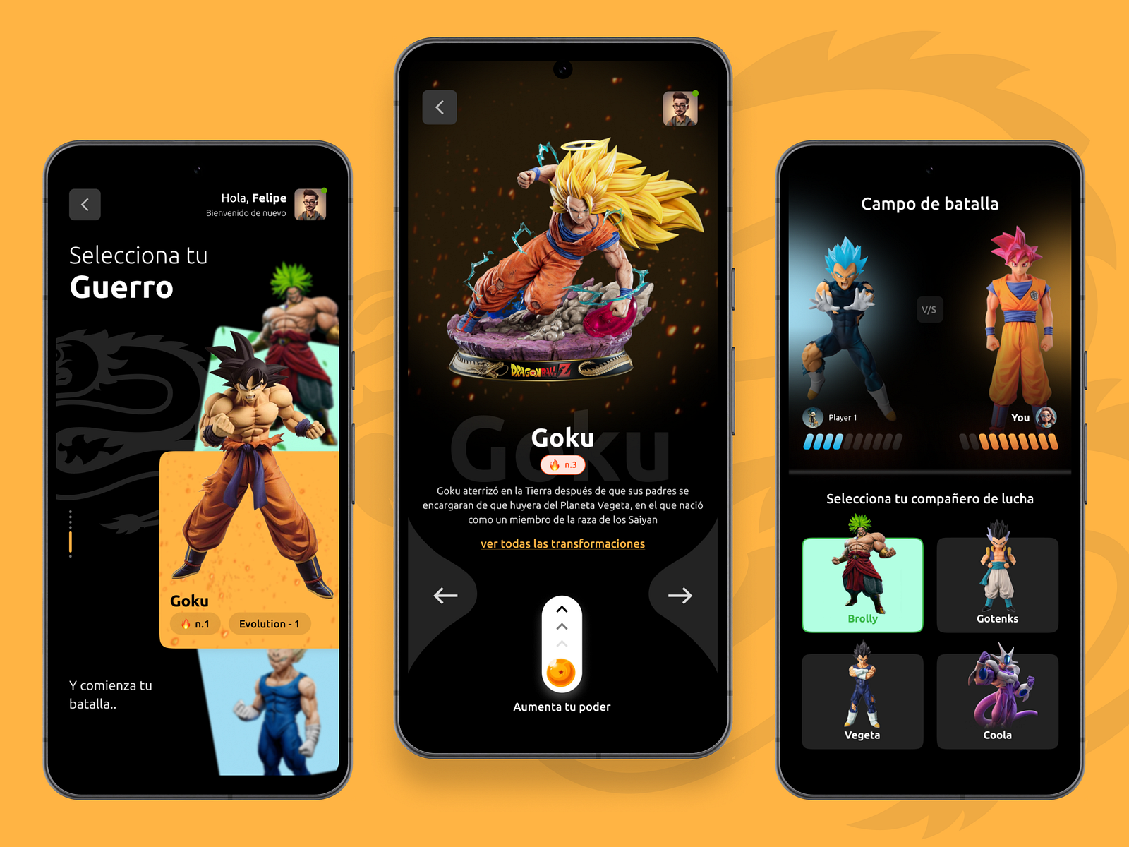 Game Dragon Ball | UI App by Felipe on Dribbble