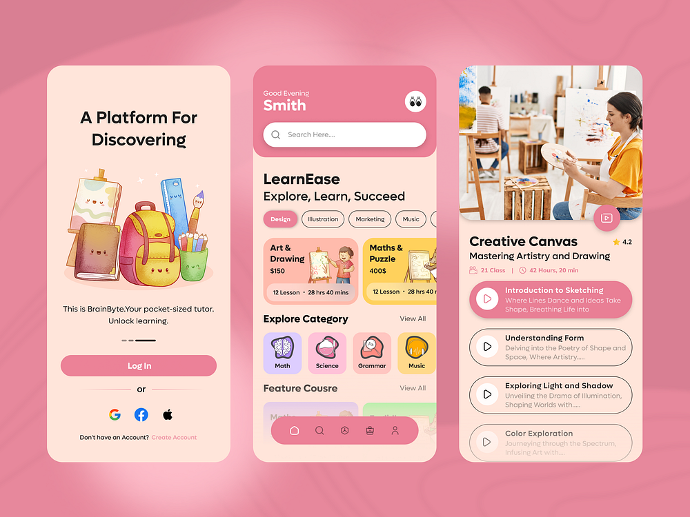 E-Learning Mobile App Design by Excellent Webworld on Dribbble