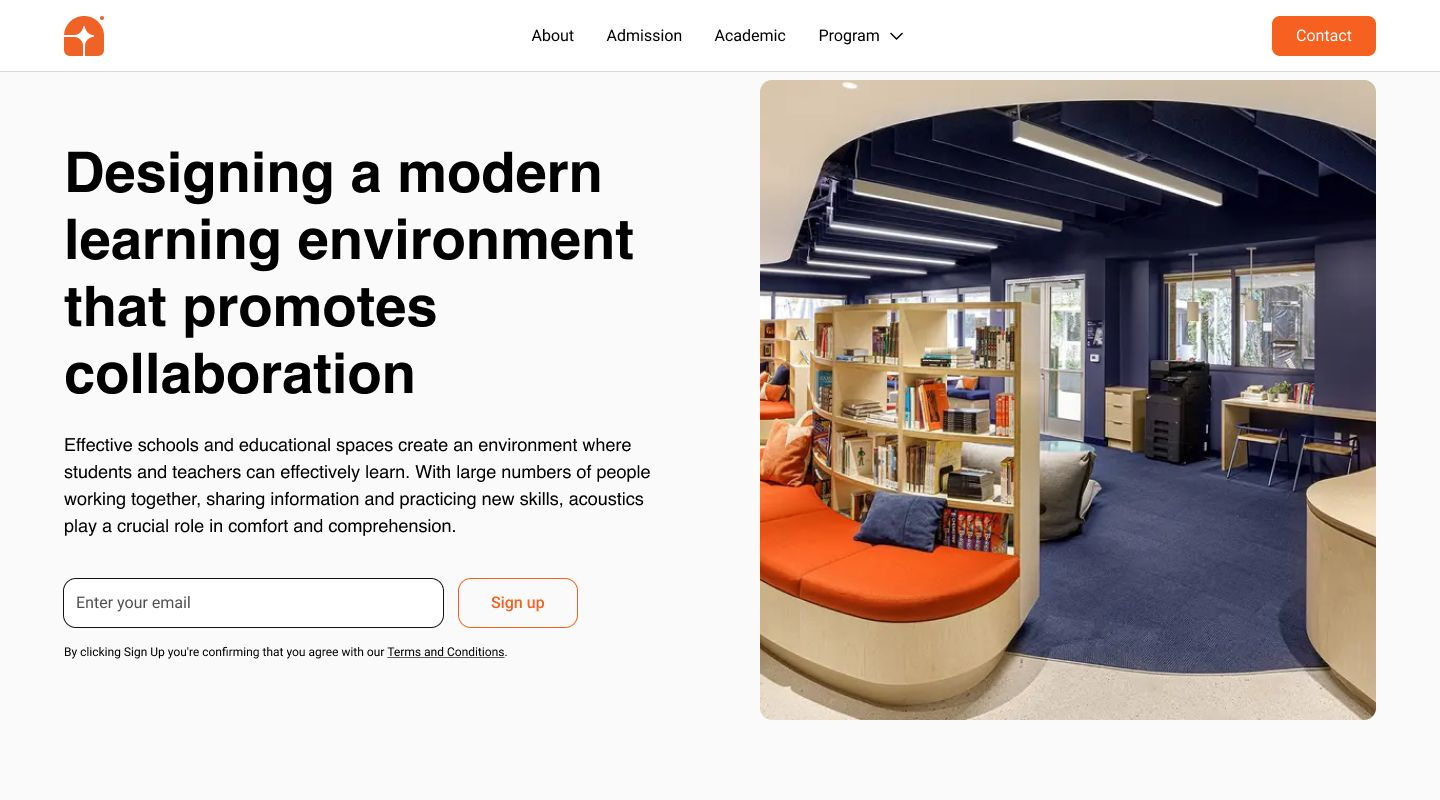 High School Landing Page by Zaith Hatta on Dribbble