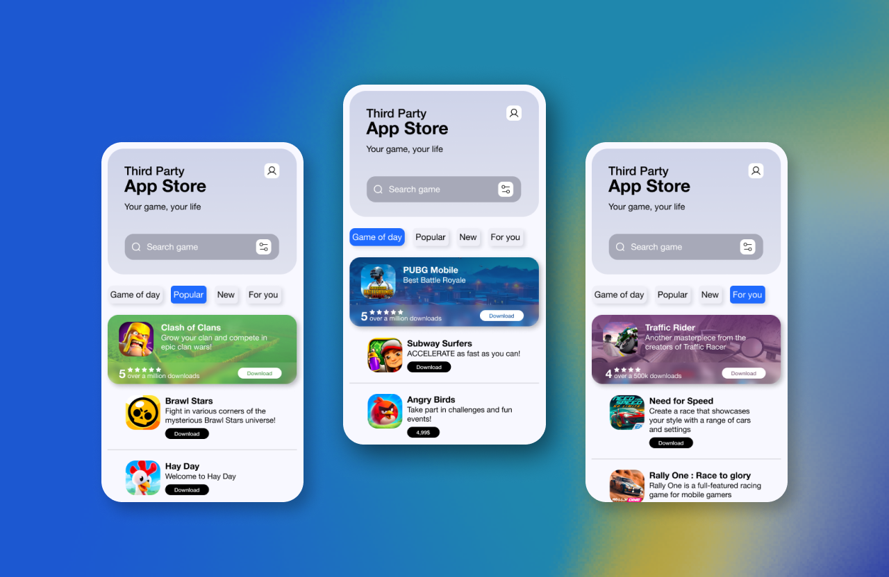 Third Party App Store by MirraK on Dribbble