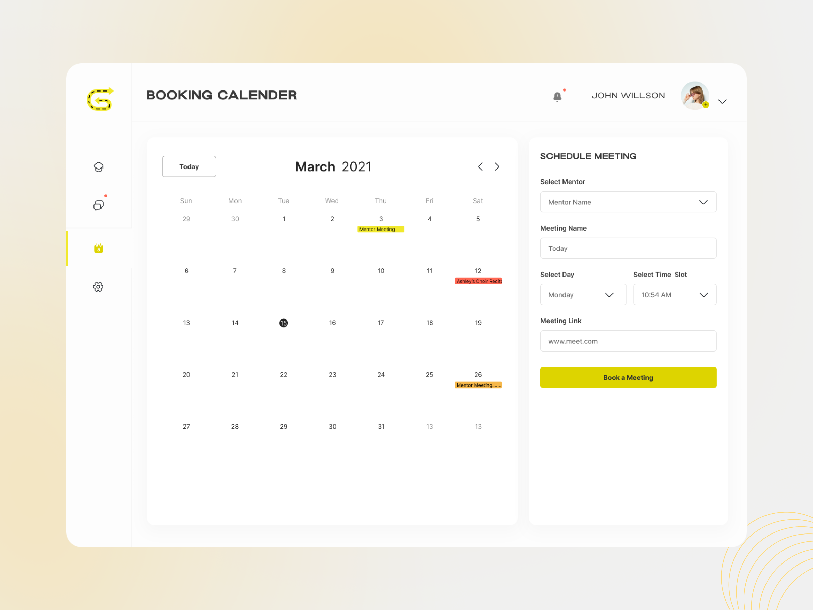 Messenger and Calendar Web Screen UI Design by Welldux on Dribbble