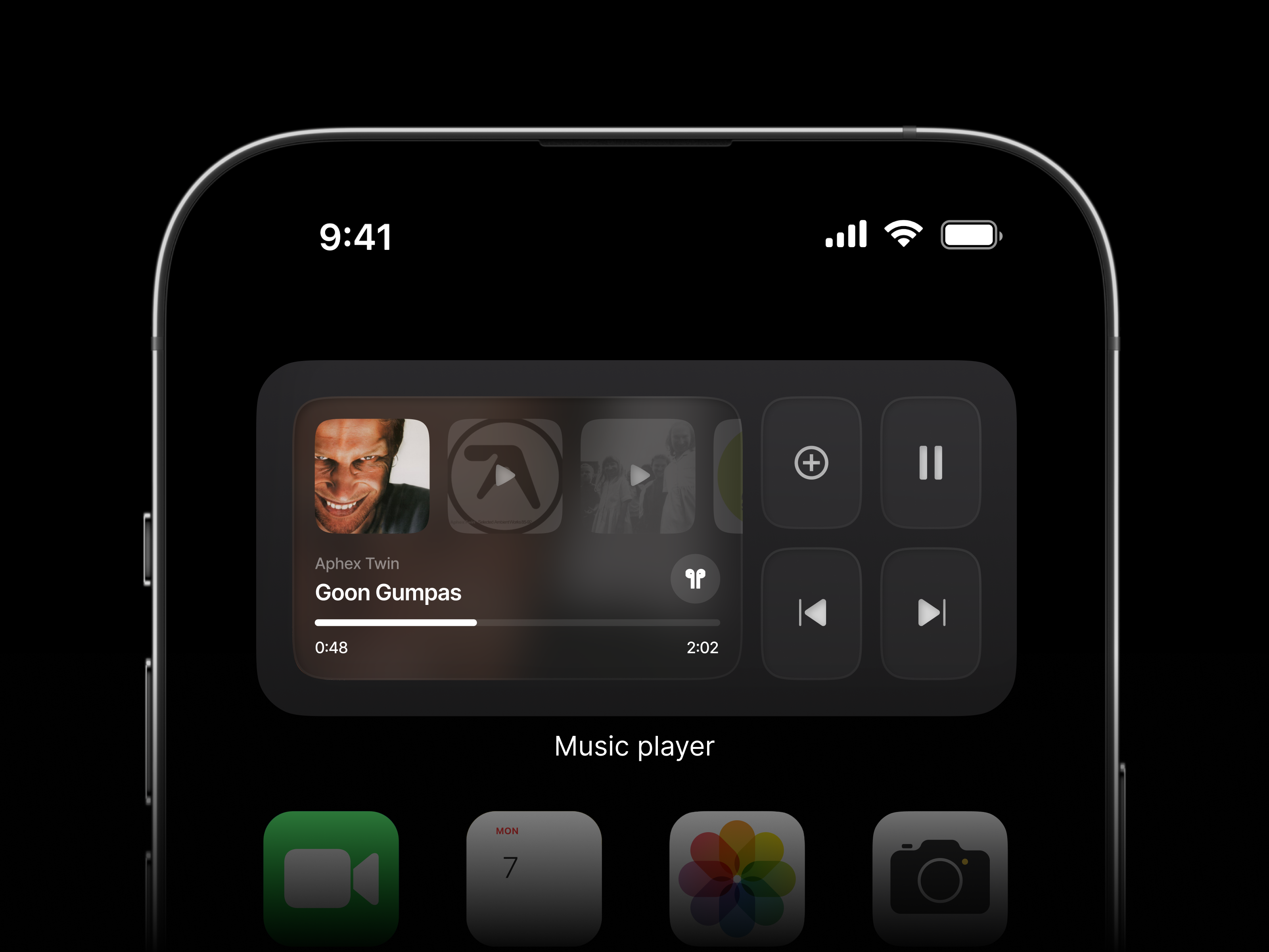 Music player widget by Taras Boiko on Dribbble