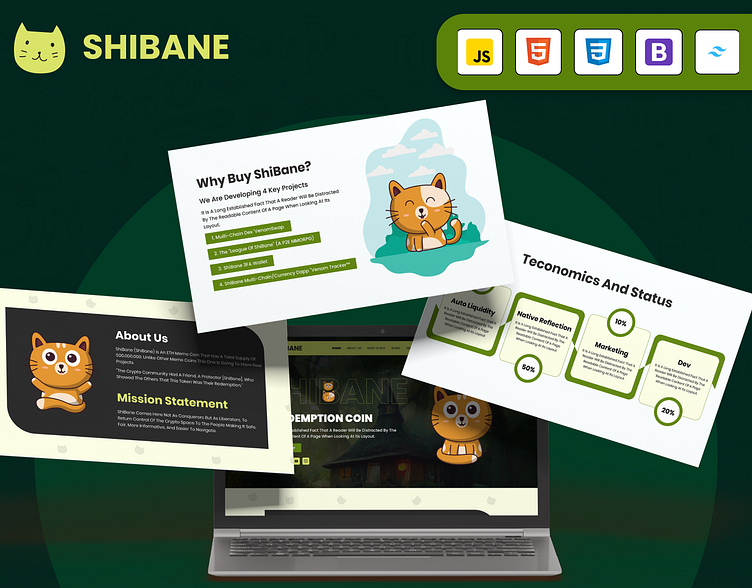 Shibane Memecoin Tailwind CSS Website Template by Bitrix Infotech Pvt Ltd on Dribbble
