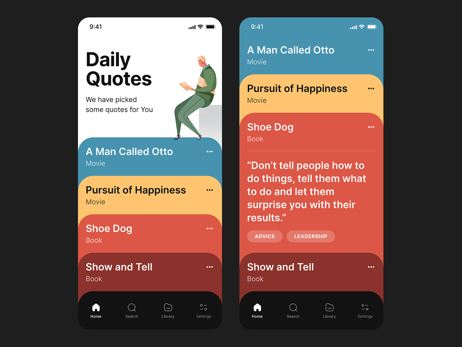#Exploration - Quotes App by Dwinawan for Paperpillar on Dribbble