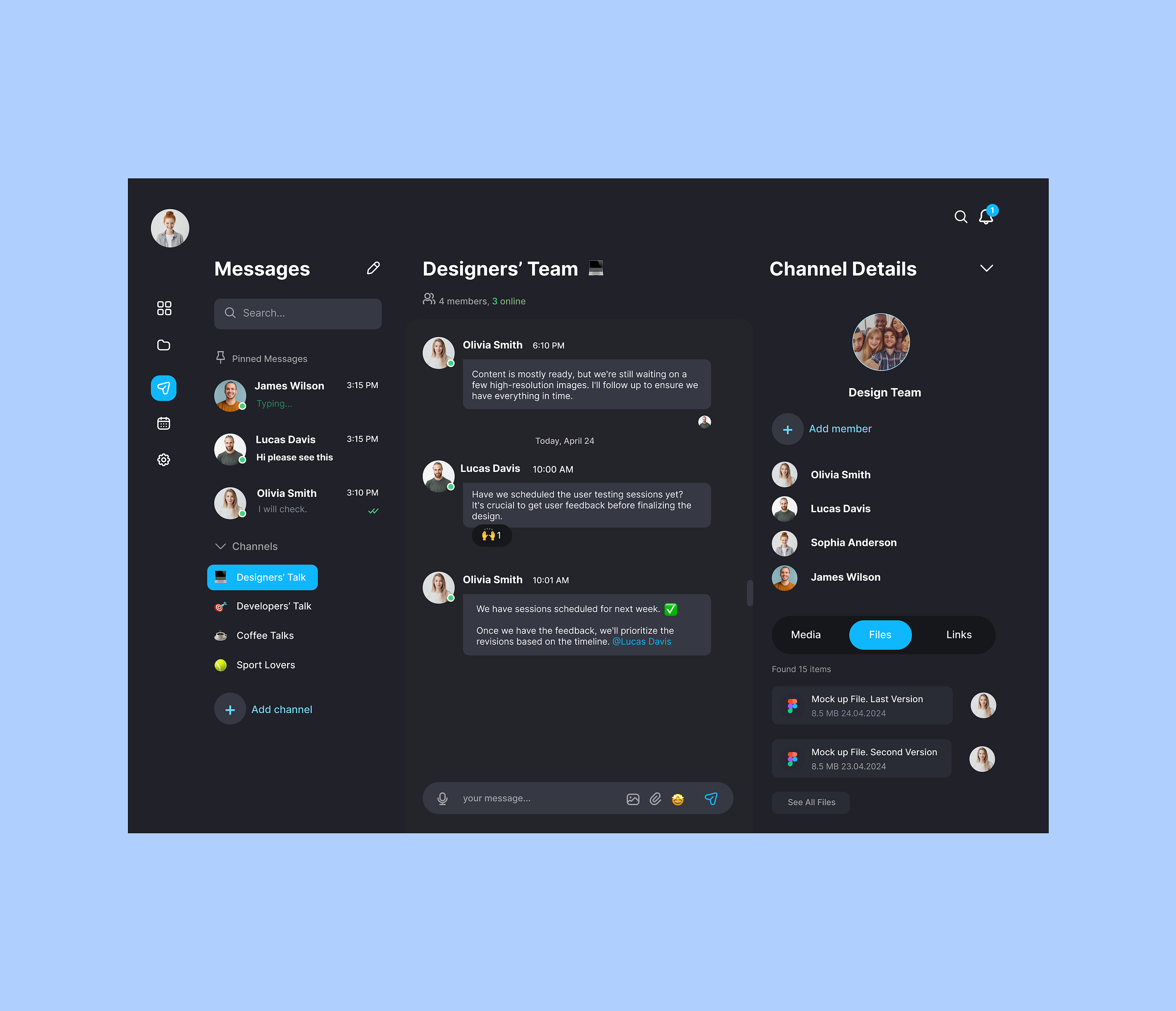 Workspace Messenger | UI Concept by khatia Maisuradze on Dribbble