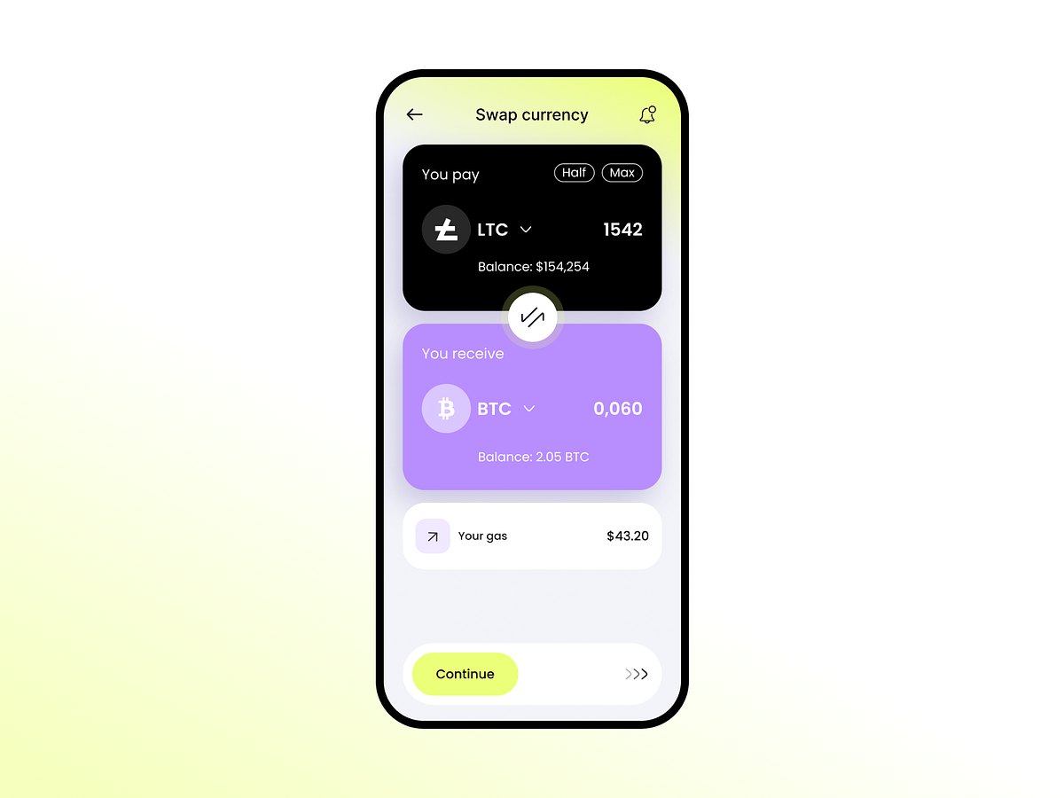 Swap Currency Mobile App UX/UI Design by Kh Riad on Dribbble