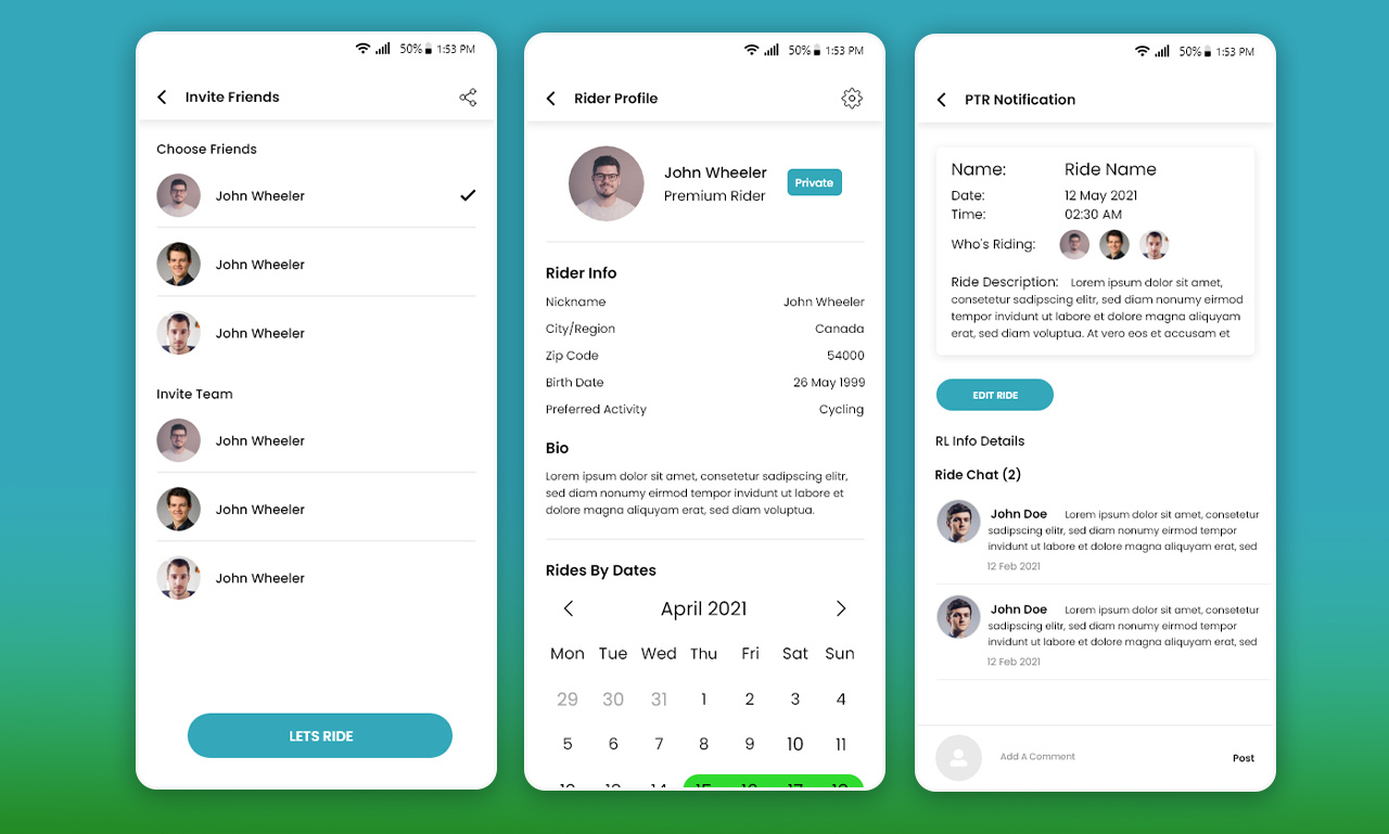 Riding Mobile app - UI UX design by Aftab Ali .dizprime on Dribbble