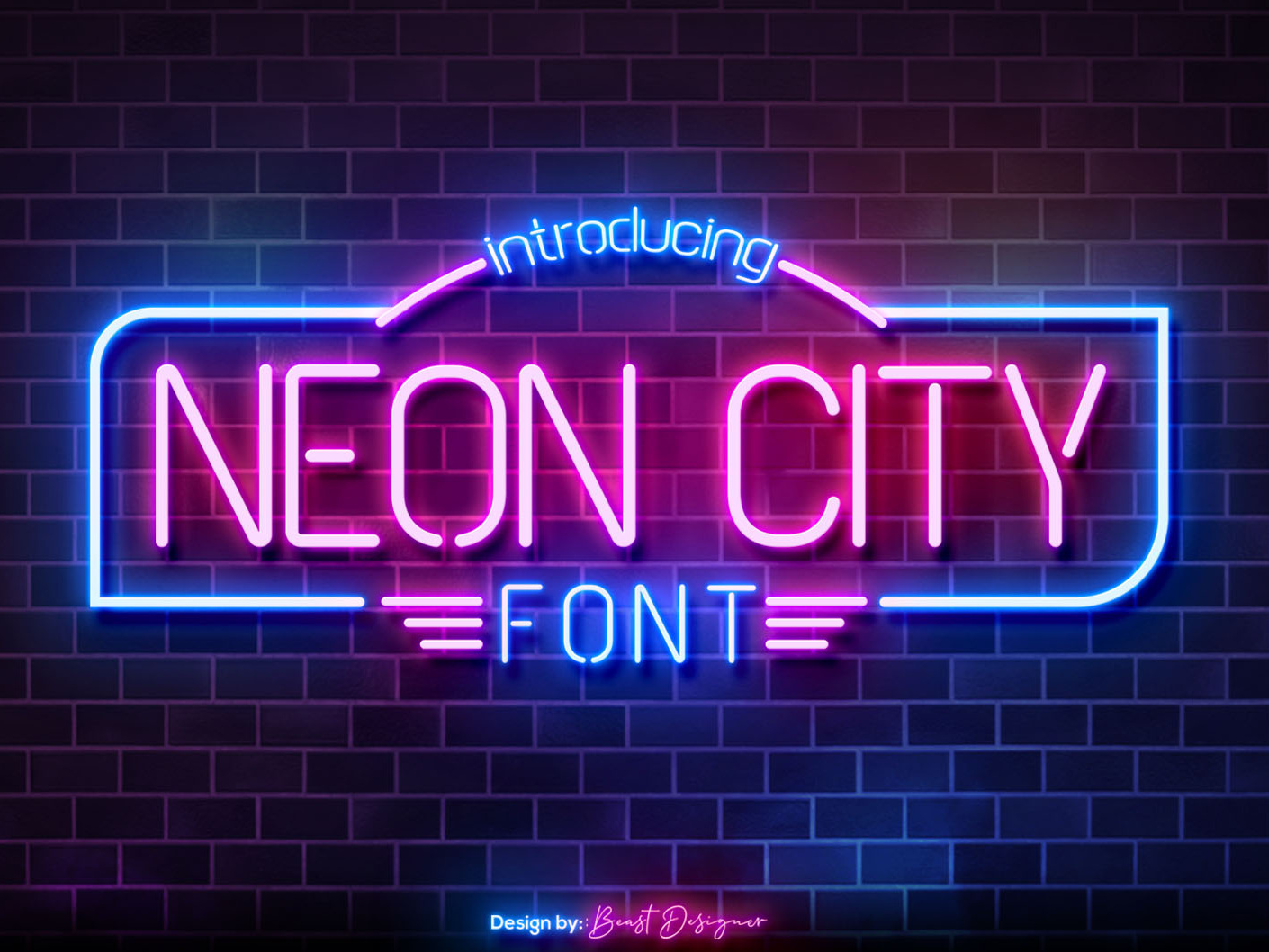 NEON CITY FONT By Beast Designer by Beast Designer on Dribbble