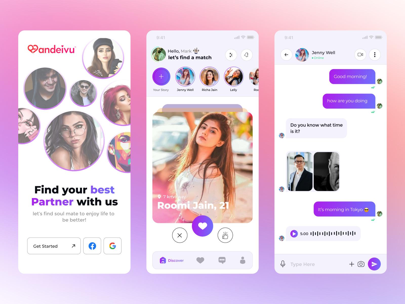 Dating app Landing pages by Aakash Designer on Dribbble