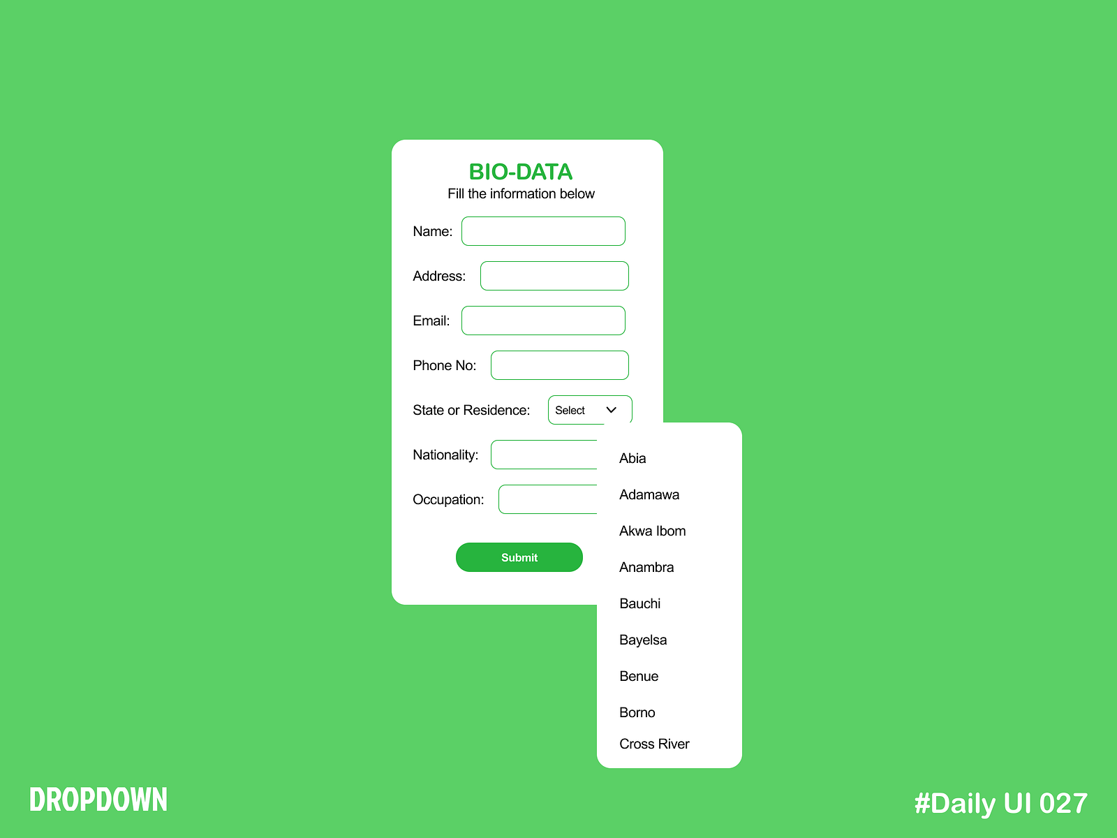 Dropdown by Taiwo Deborah on Dribbble
