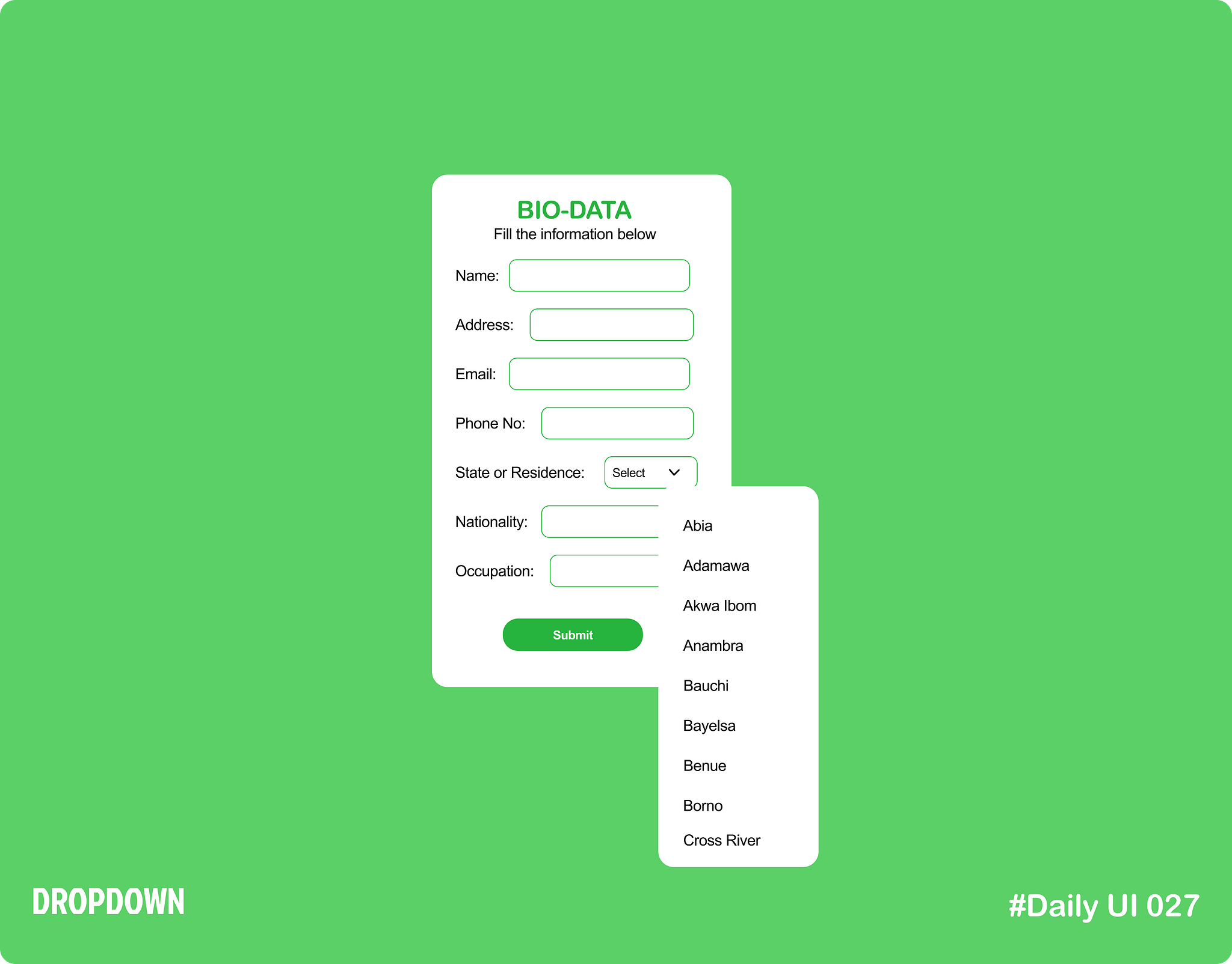 Dropdown by Taiwo Deborah on Dribbble