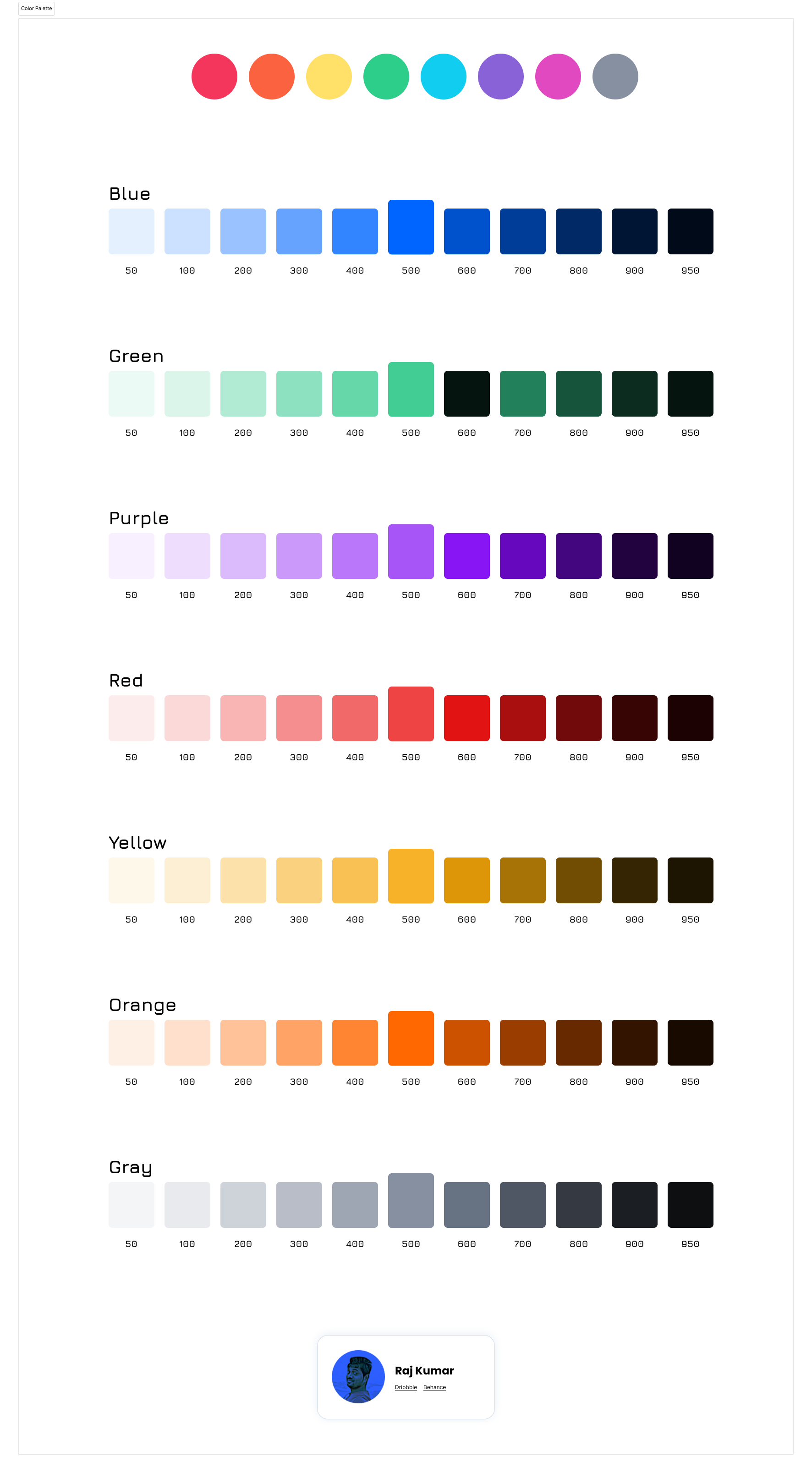 Colours Palette Design System by Raj Kumar on Dribbble