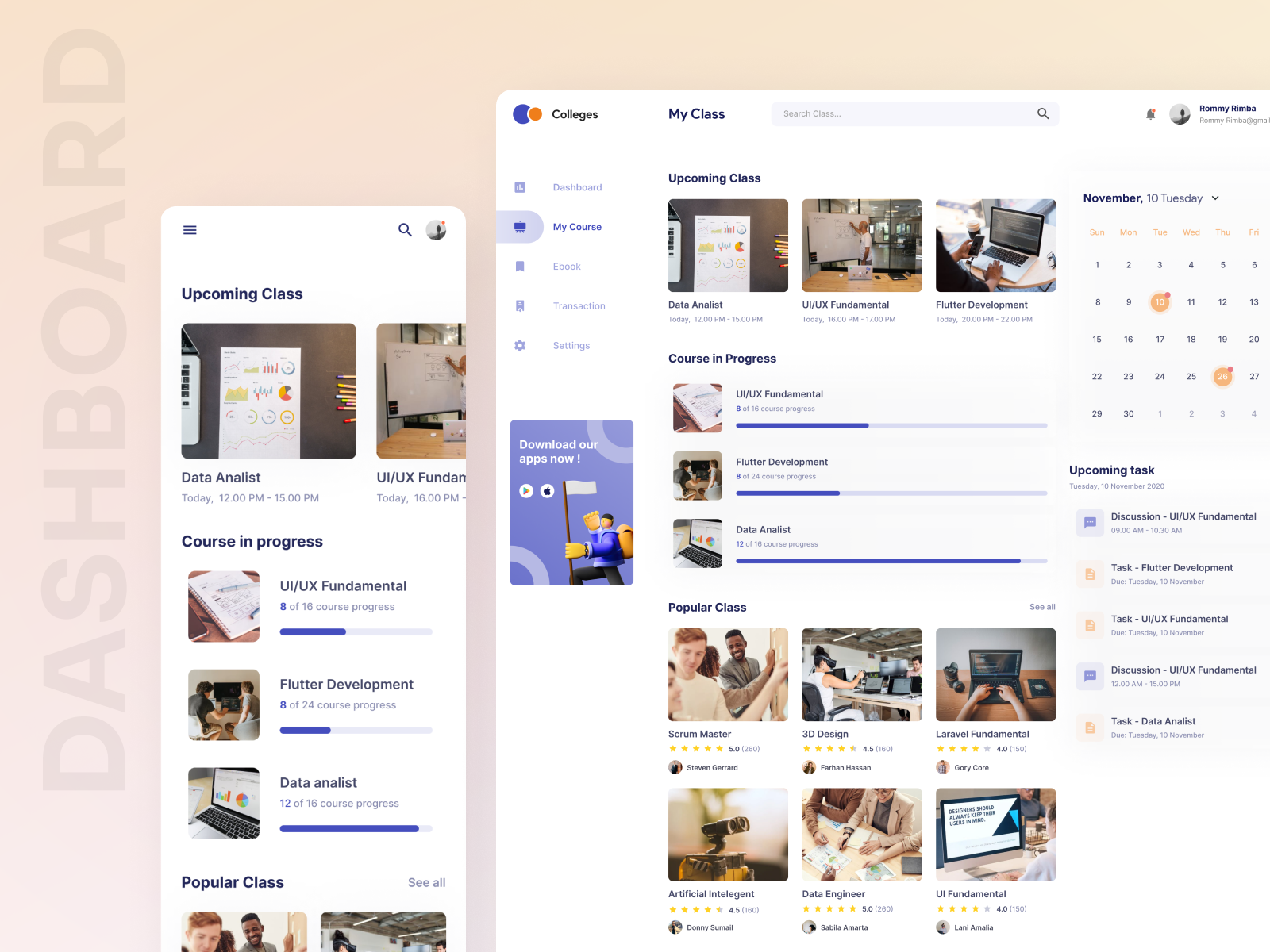 Collages - Online Course Platform by Agensip UI UX Agency on Dribbble