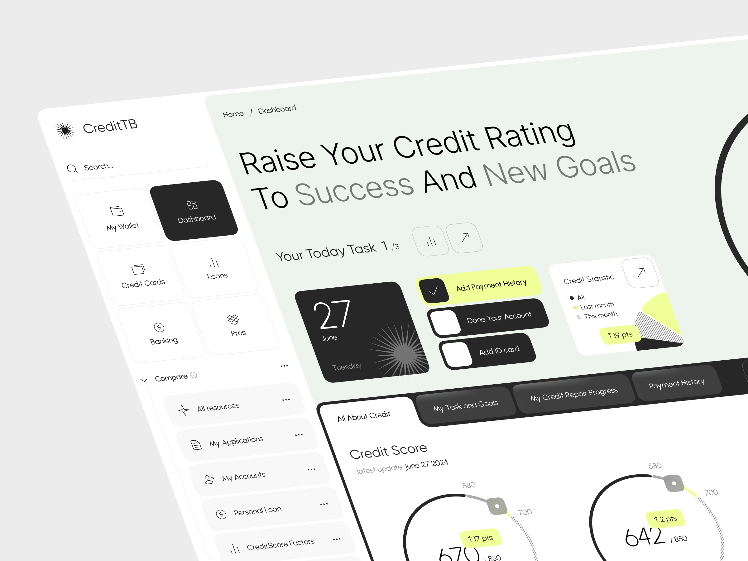 CreditTB - Credit SaaS Dashboard by Jack R. for RonDesignLab ⭐️ on Dribbble
