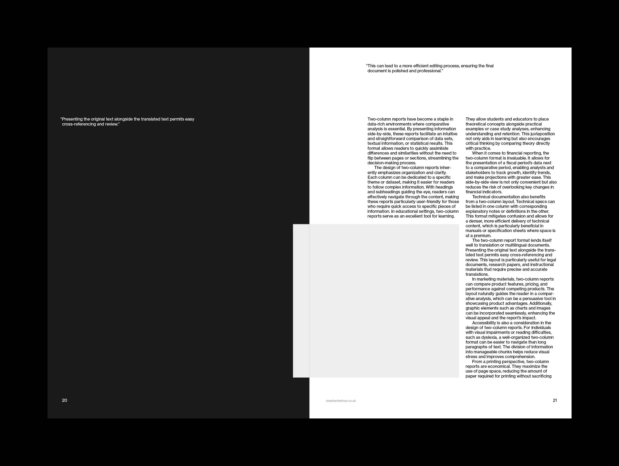 A4 Two Column Report Grid System for InDesign by Stephen Kelman on Dribbble