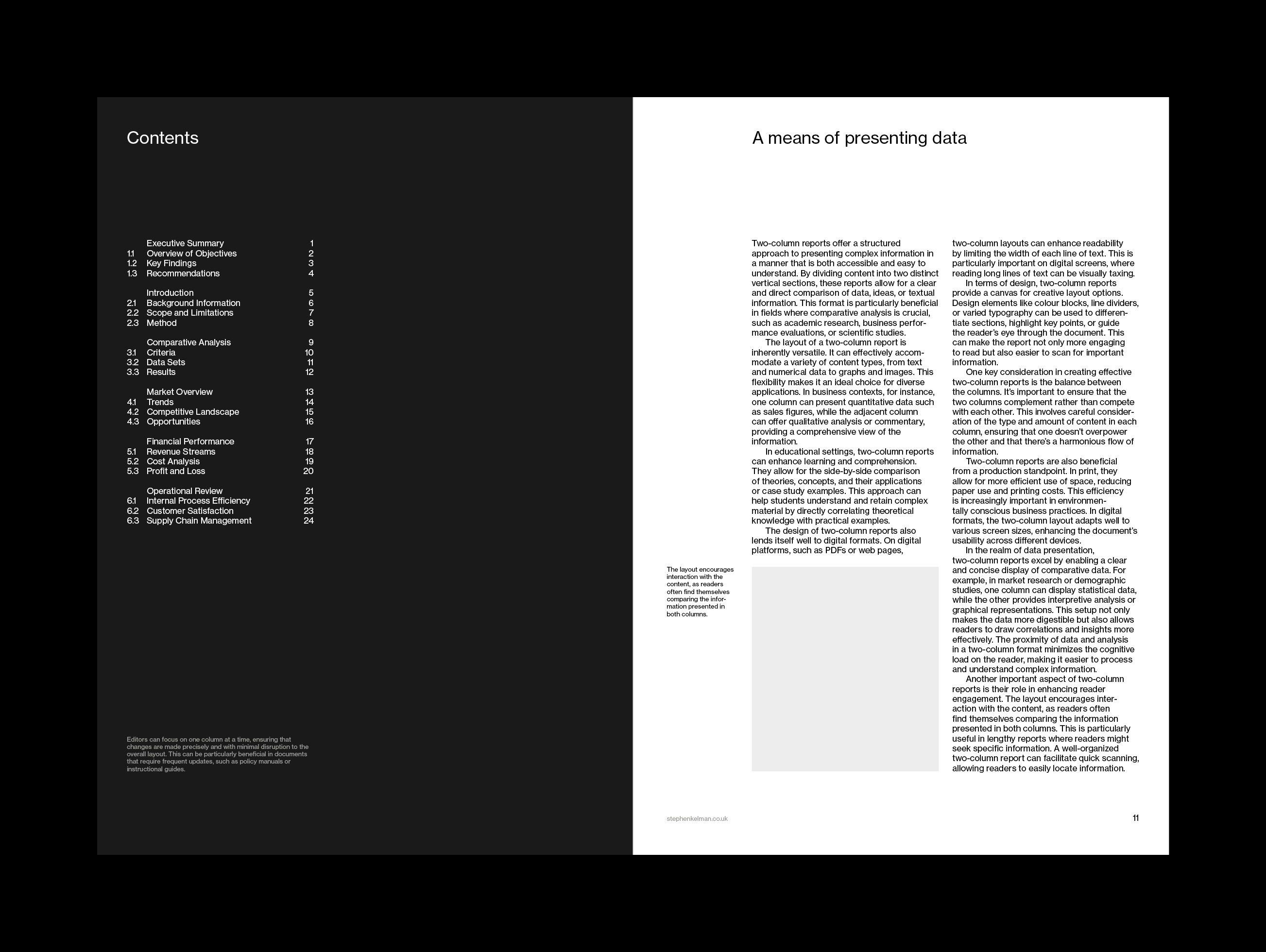 A4 Two Column Report Grid System for InDesign by Stephen Kelman on Dribbble