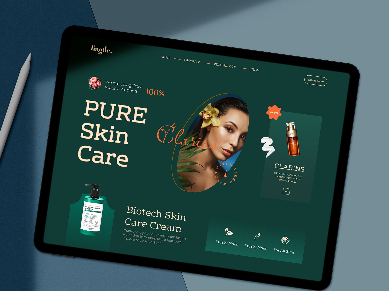 Skin Care Cosmetic Website Design by Rasel Mahmud Shakil for Interfacly ...