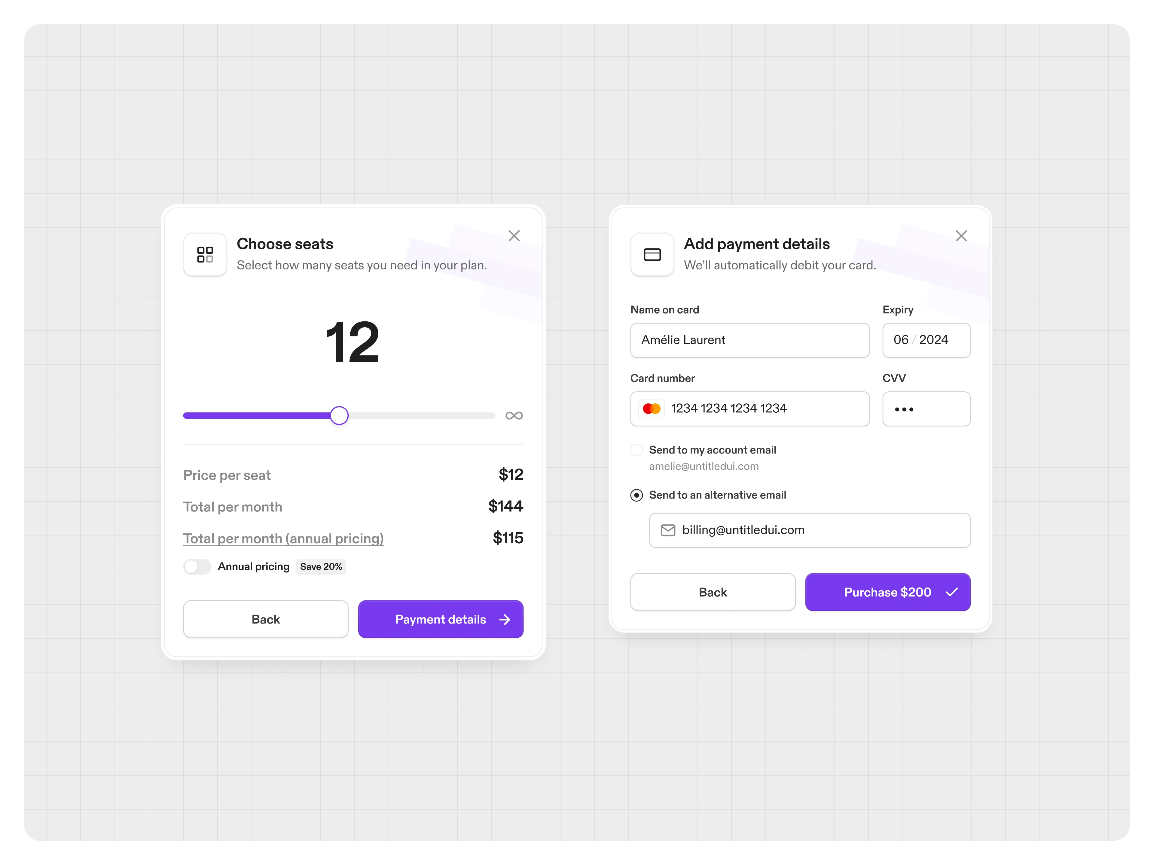 Payment modals — Untitled UI by Jordan Hughes® on Dribbble