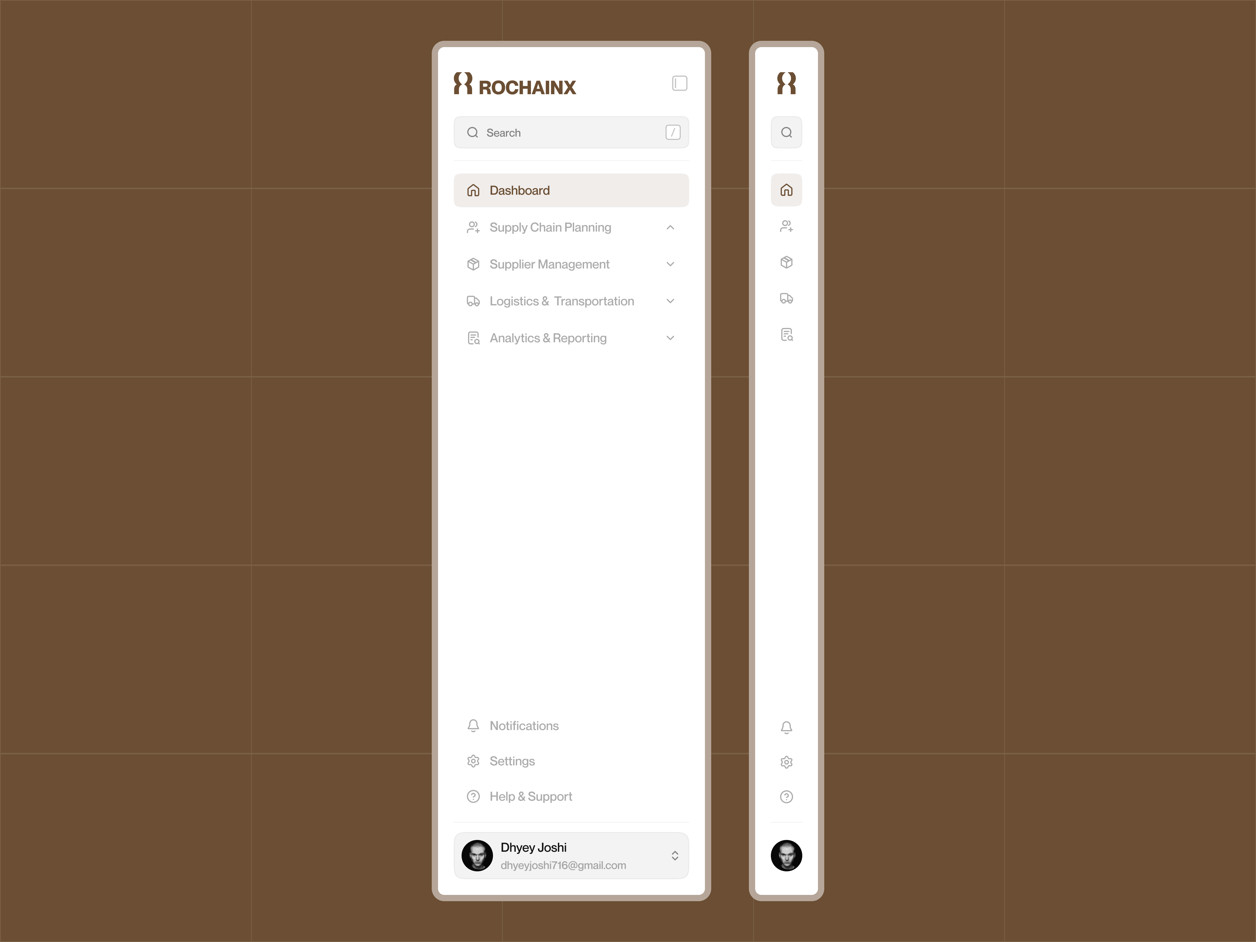 Sidebar - Expand & Collapse // Rochainx by Dhyey Joshi on Dribbble