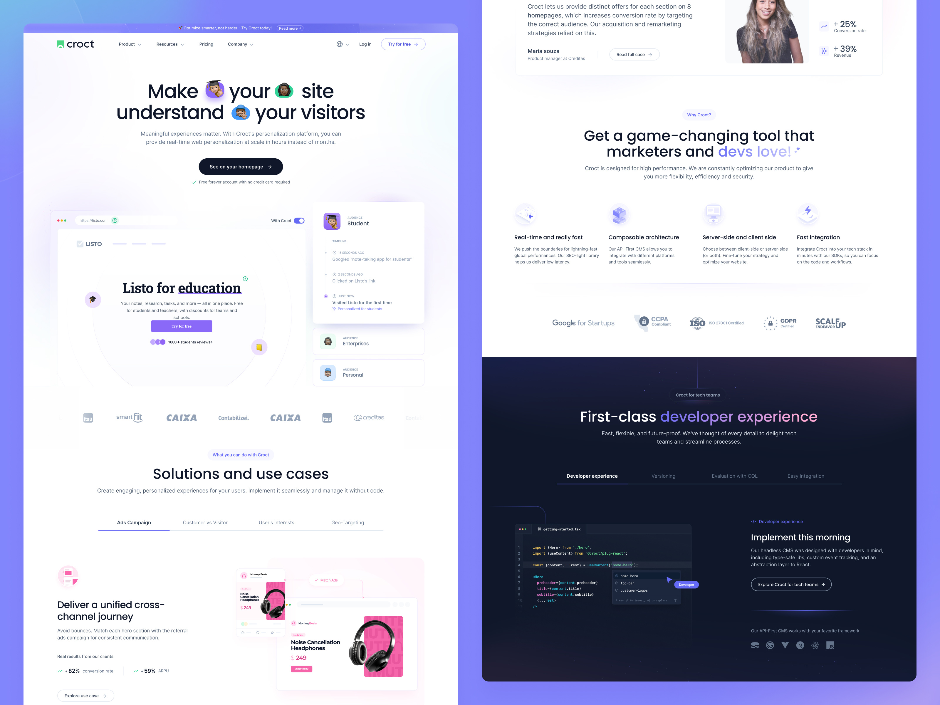 Croct - New website #01 by Insany Design on Dribbble