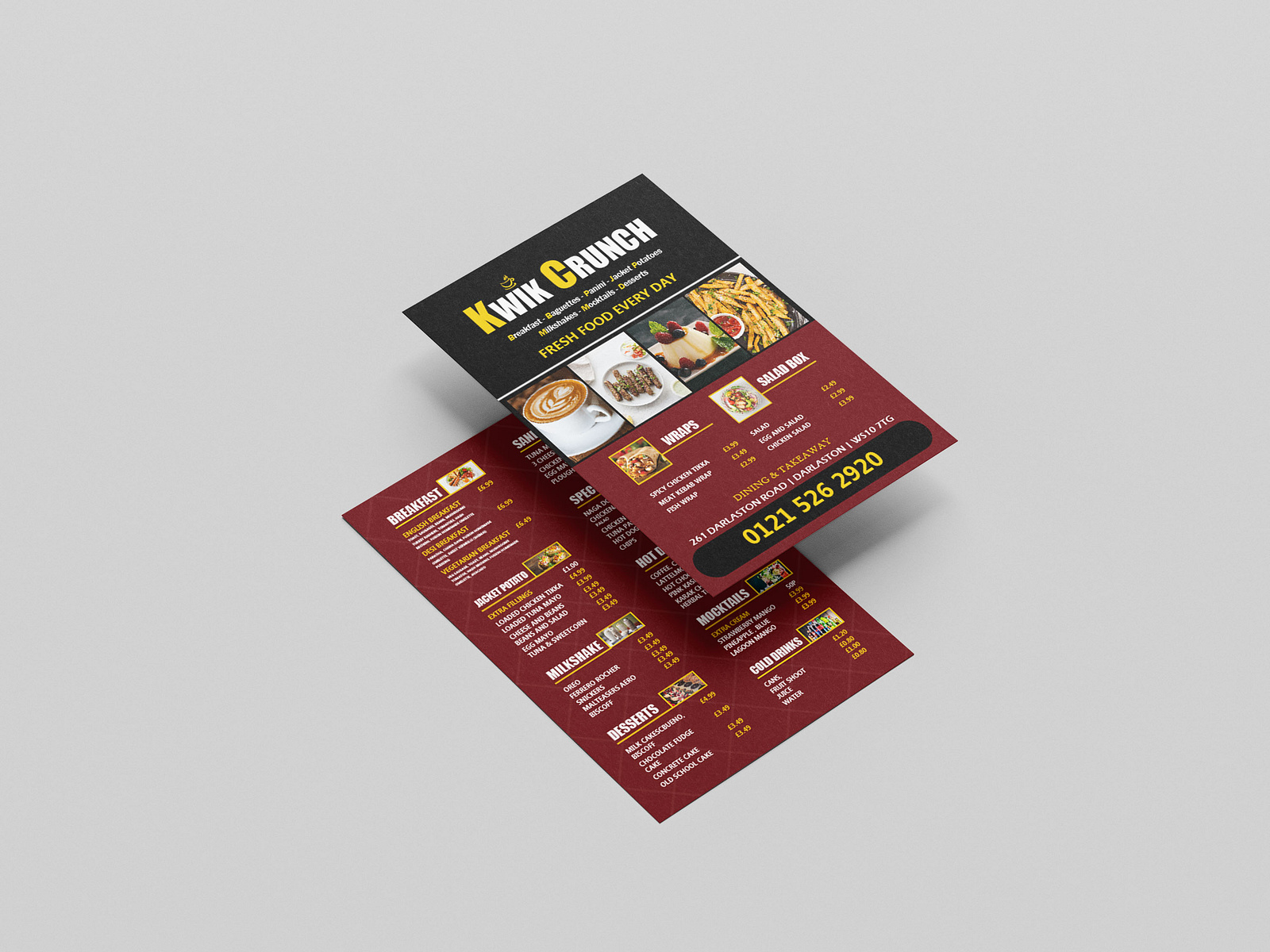 KWIK CRUNCH FLYER TEMPLATE by attiqahdesigner_246 on Dribbble