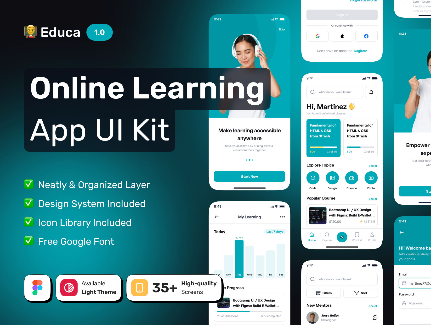 Educa - Online Learning Mobile App UI Kit by Mochammad Alfarizi on Dribbble