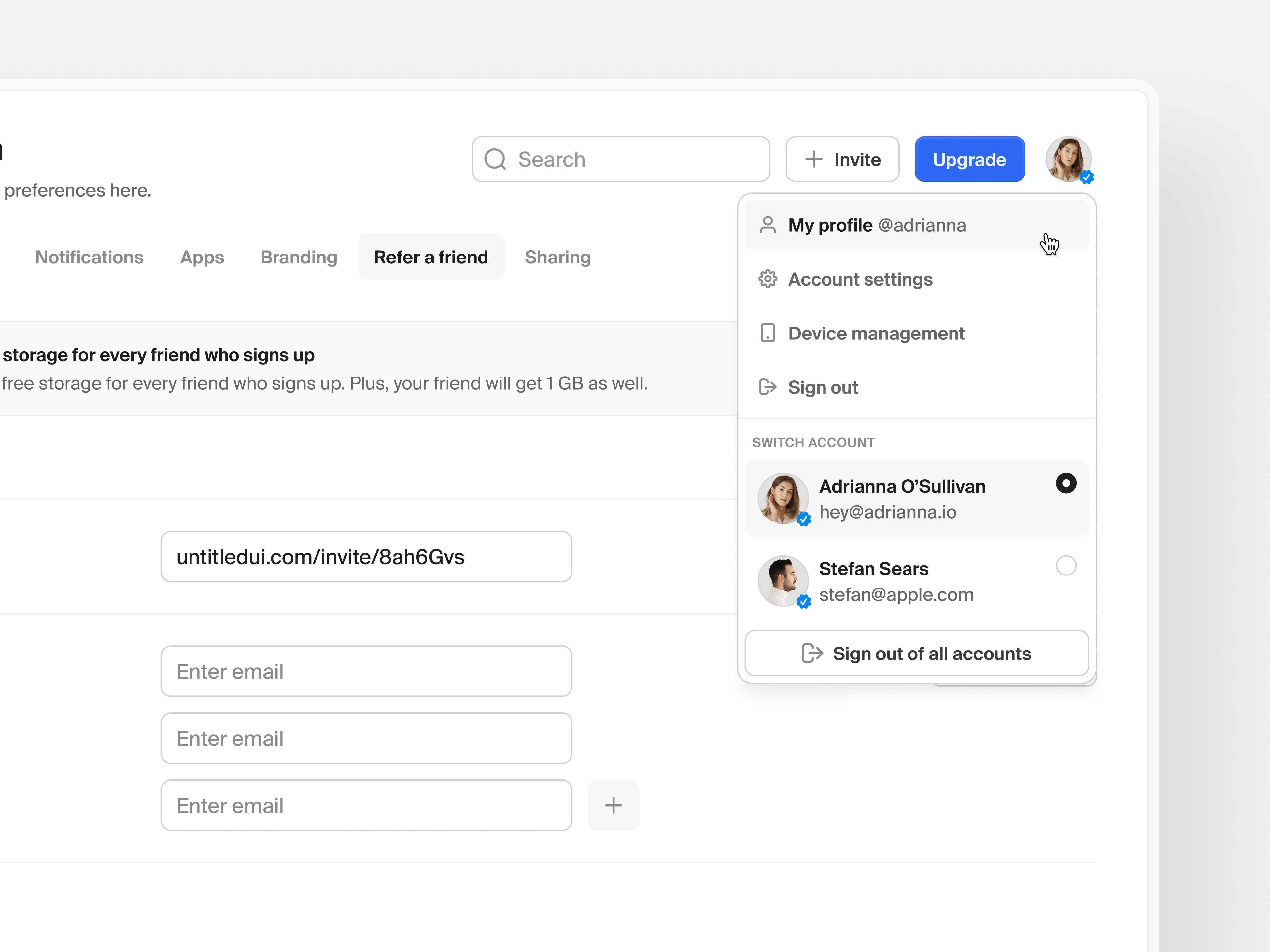 Refer a friend — Untitled UI by Jordan Hughes® on Dribbble
