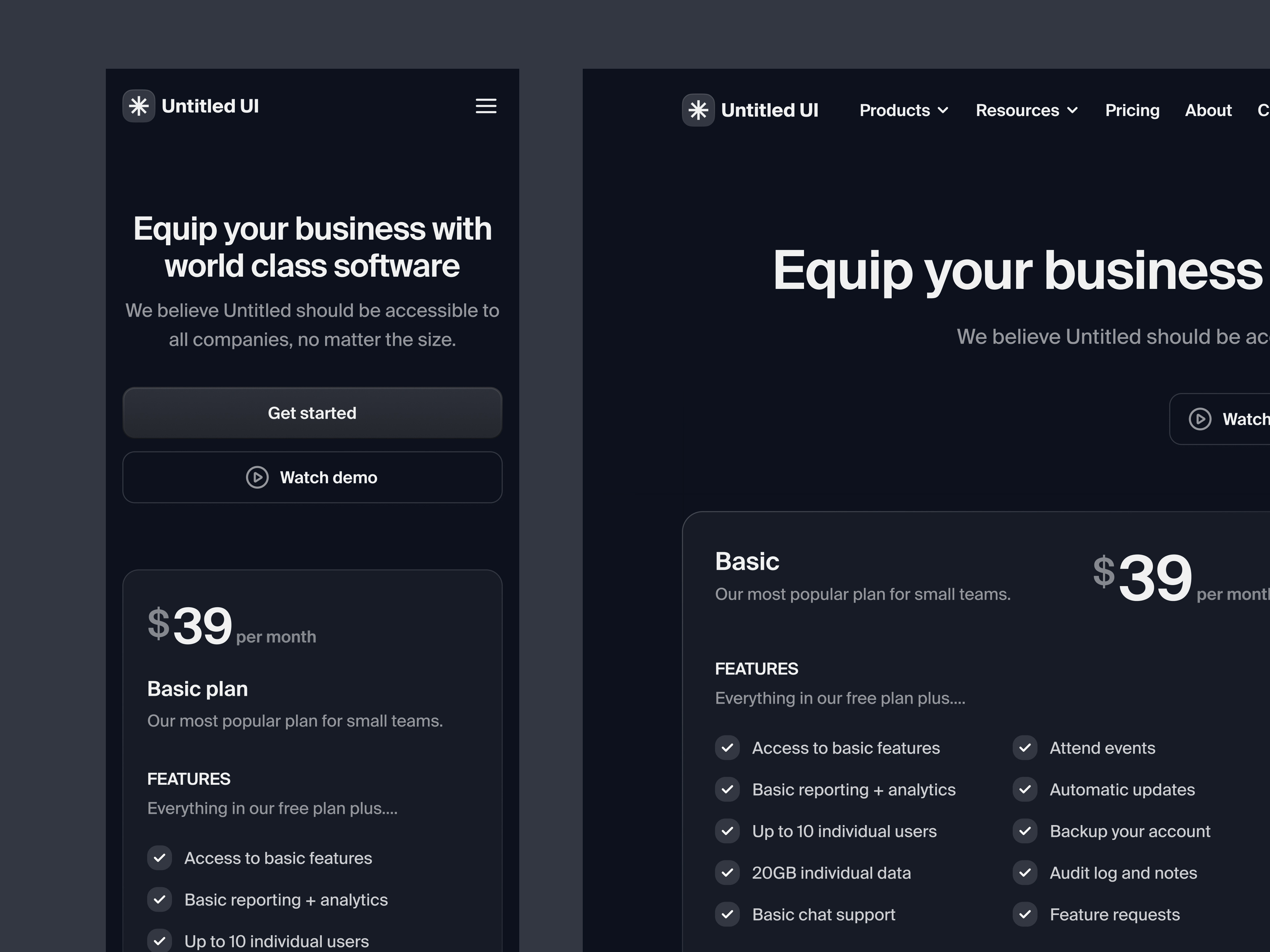 Pricing — Untitled UI by Jordan Hughes® on Dribbble