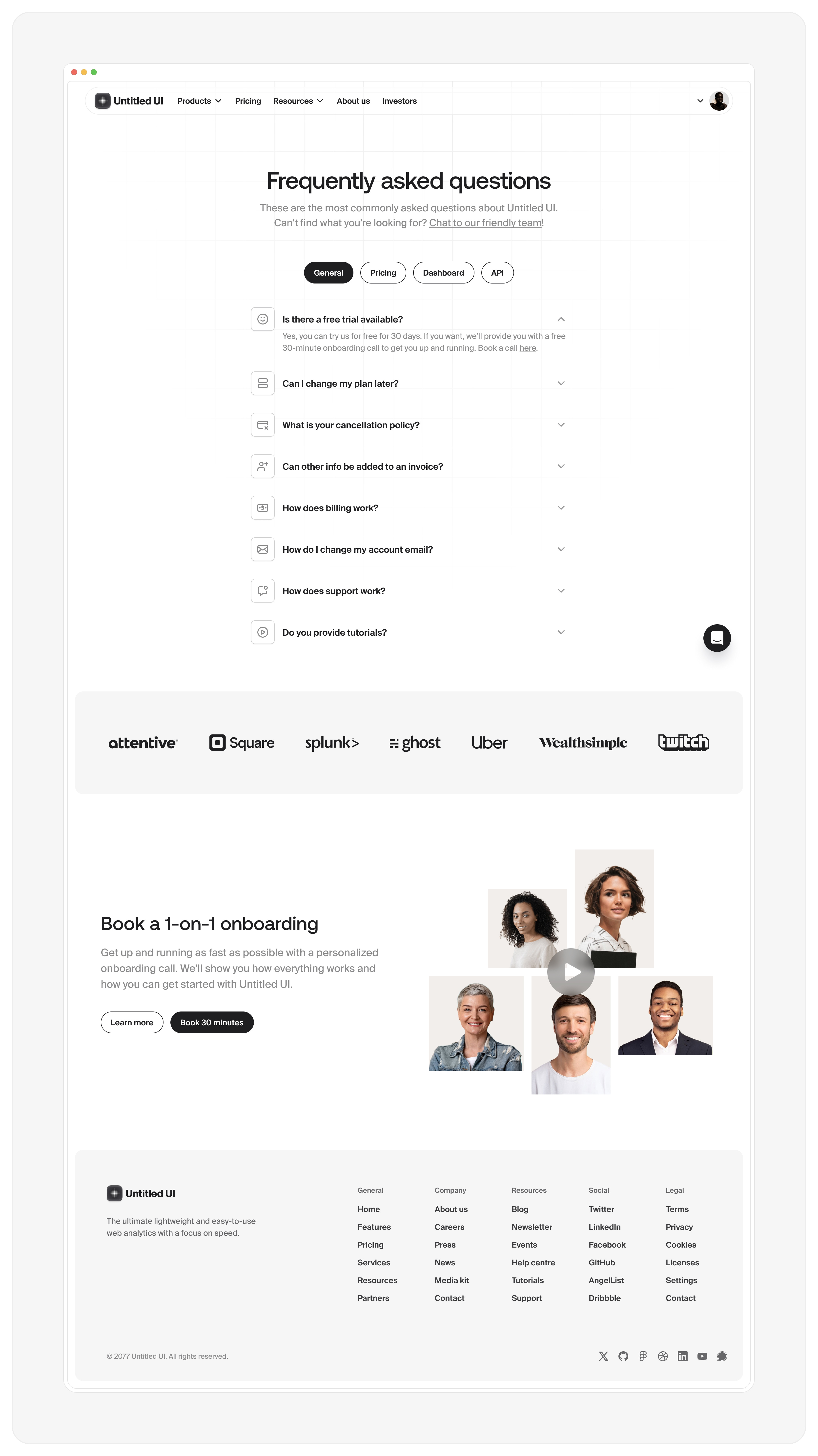 Frequently asked questions (FAQs) — Untitled UI by Jordan Hughes® on Dribbble