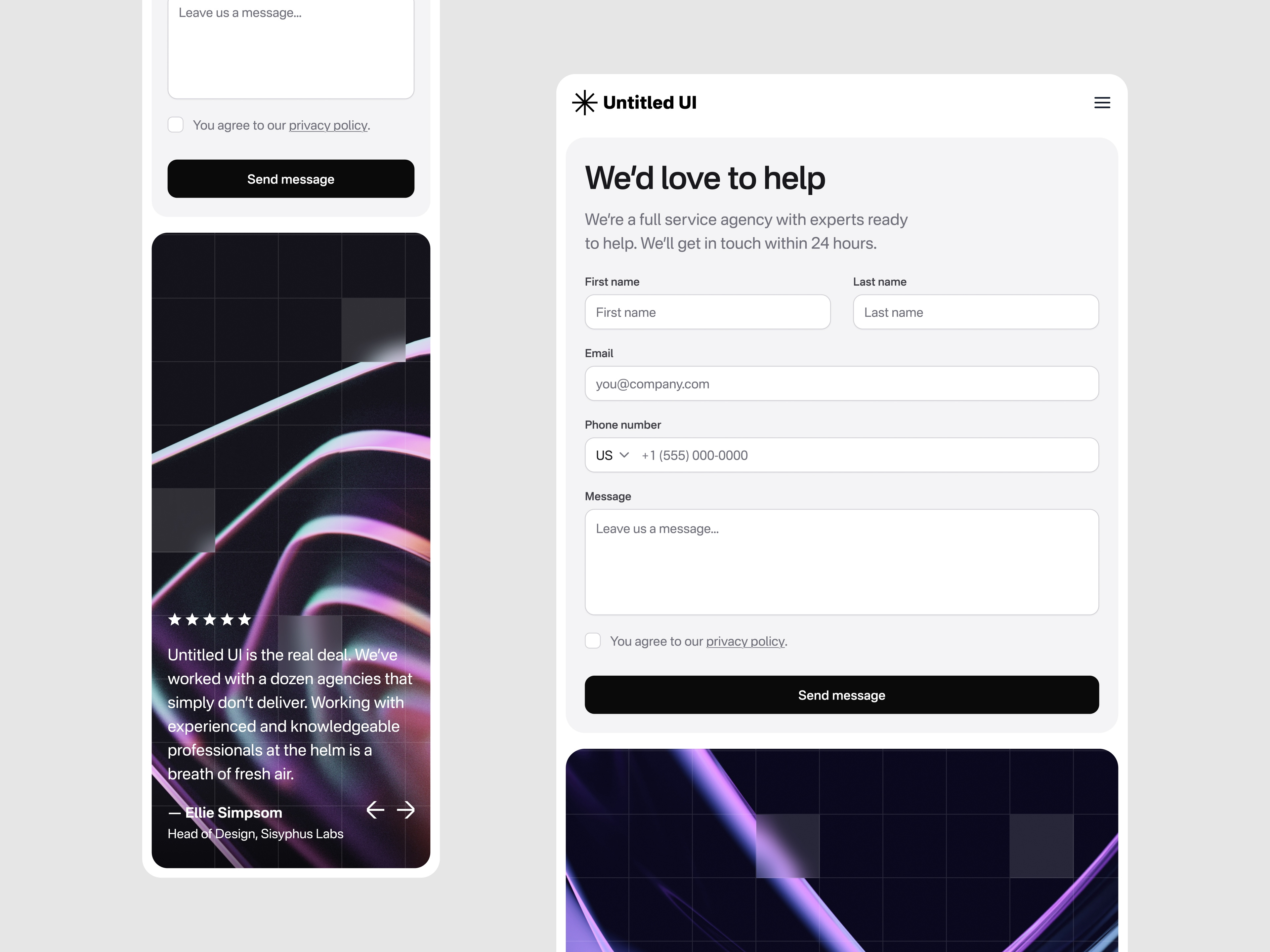 Contact form — Untitled UI by Jordan Hughes® on Dribbble