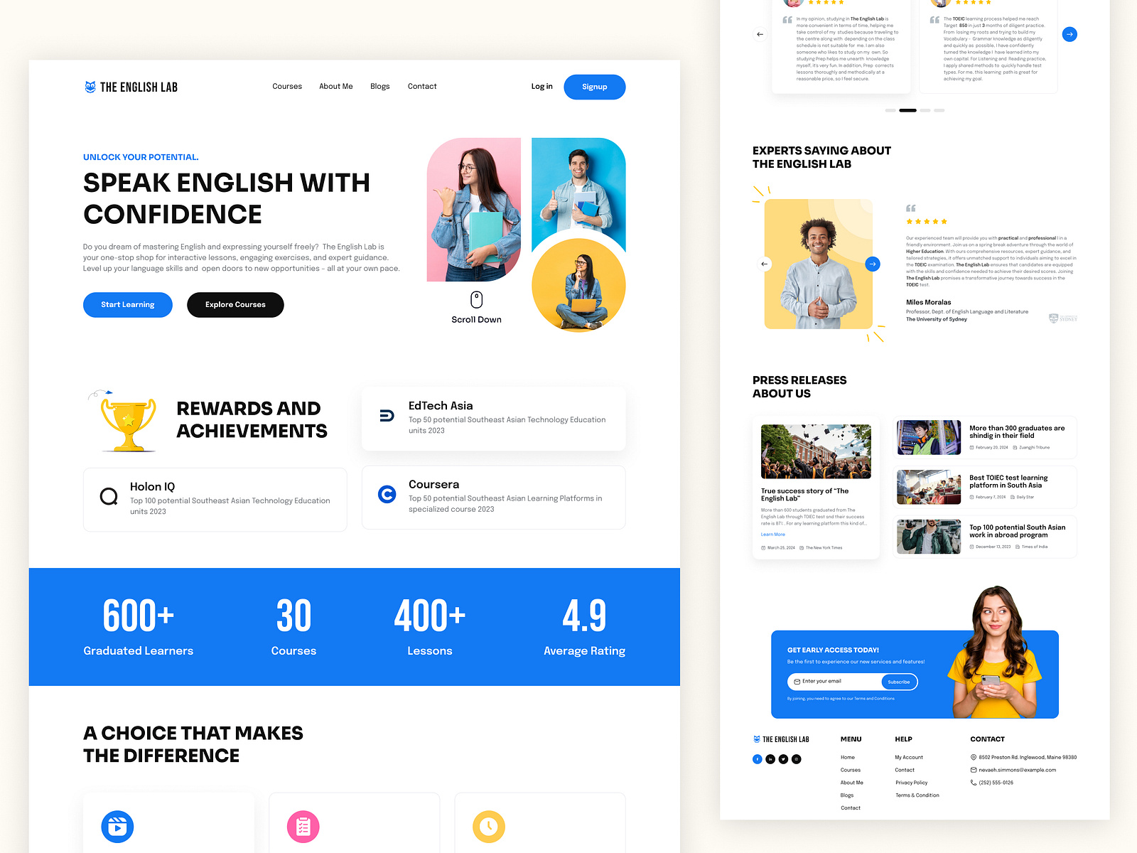 E-Learning Website Landing Page by Fahim Shahriar Sakib on Dribbble