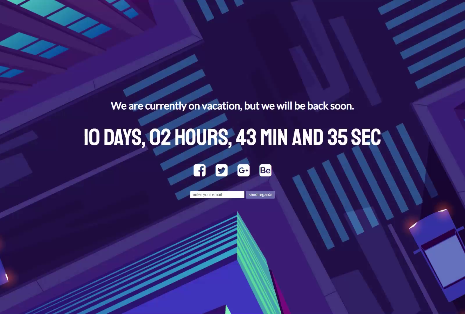 Countdown Landing Page by Nuno Machado on Dribbble