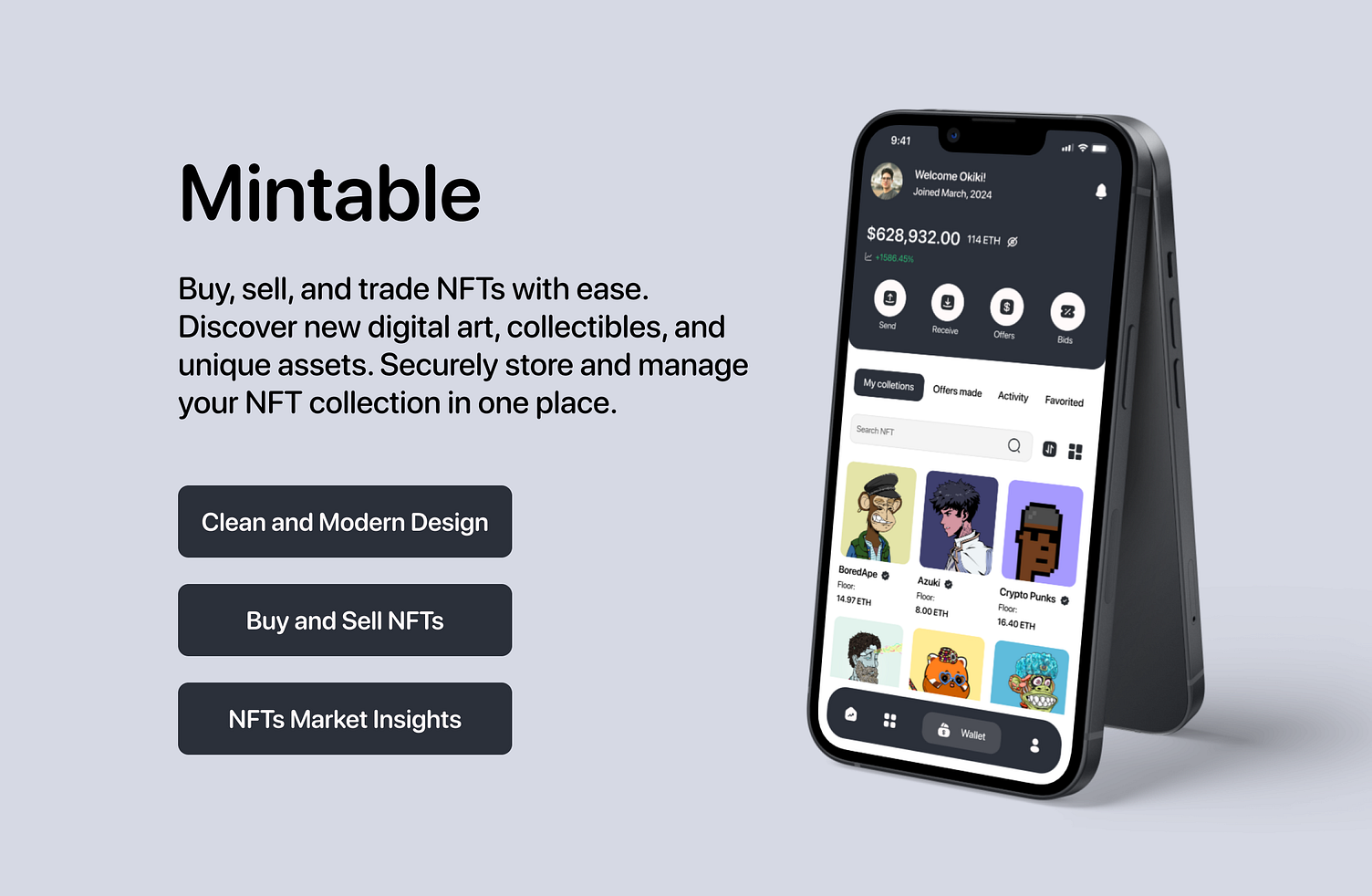 Mintable - NFT Mobile App by Kisco on Dribbble